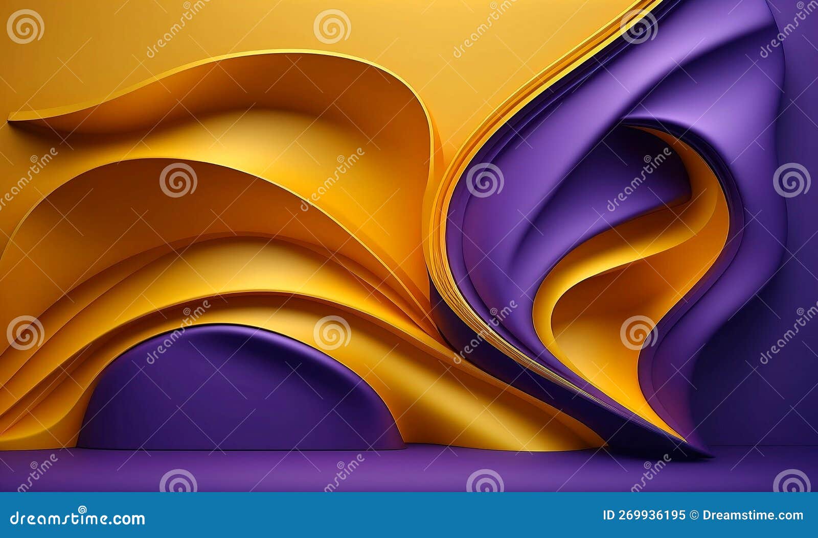 Abstract Yellow and Violet Background, Wallpaper of Waves, Veils ...