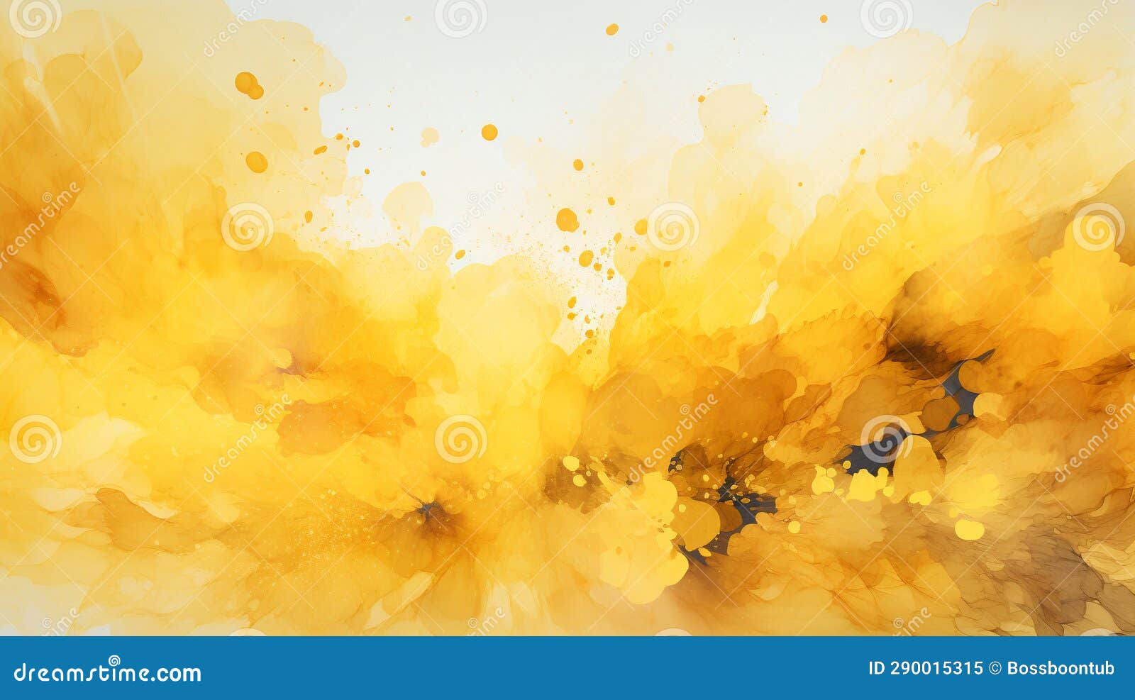 Abstract Yellow Watercolor Background.Hand Painted Watercolor Stock ...