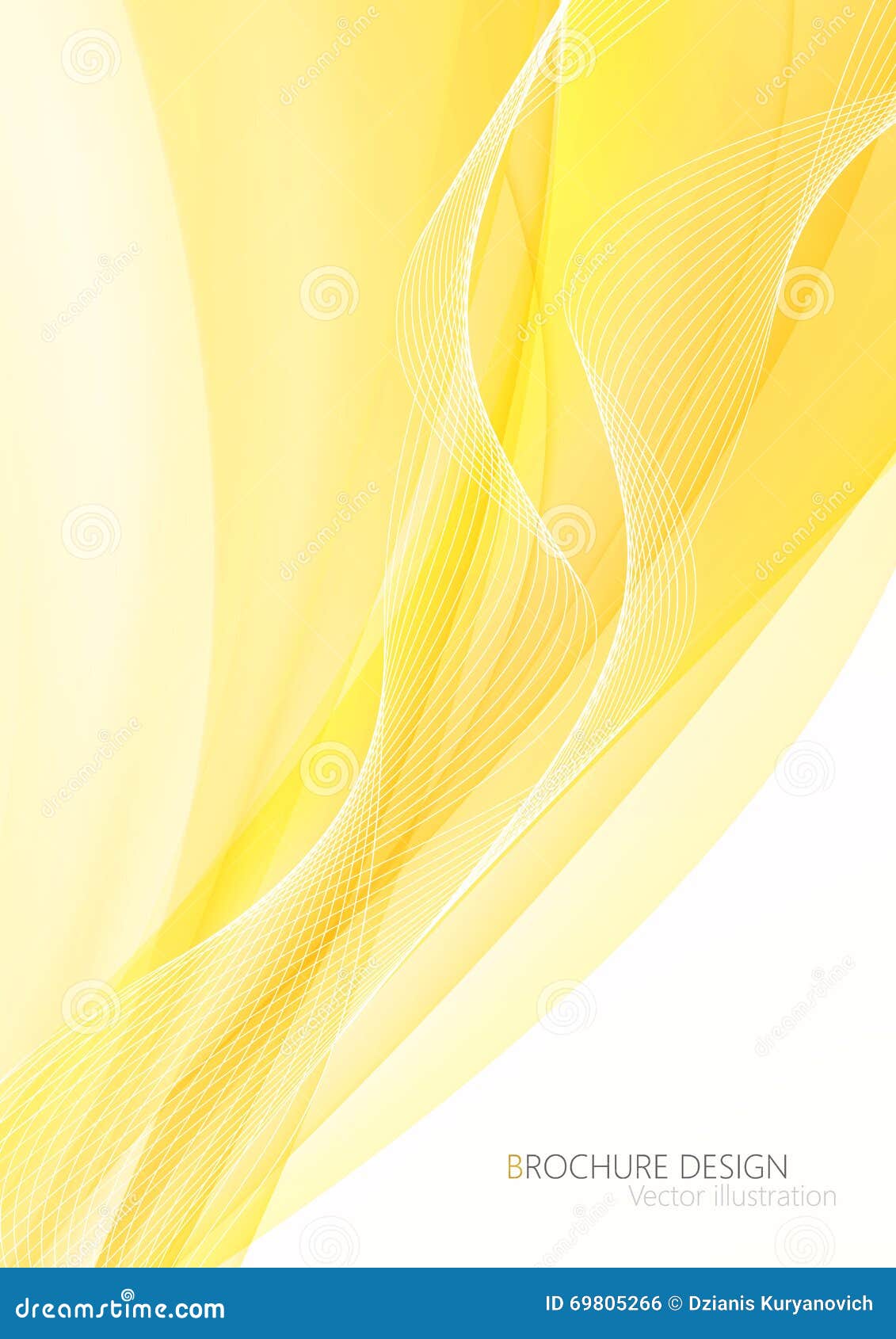 Abstract Yellow Waves - Data Stream Concept. Vector Illustration Stock ...