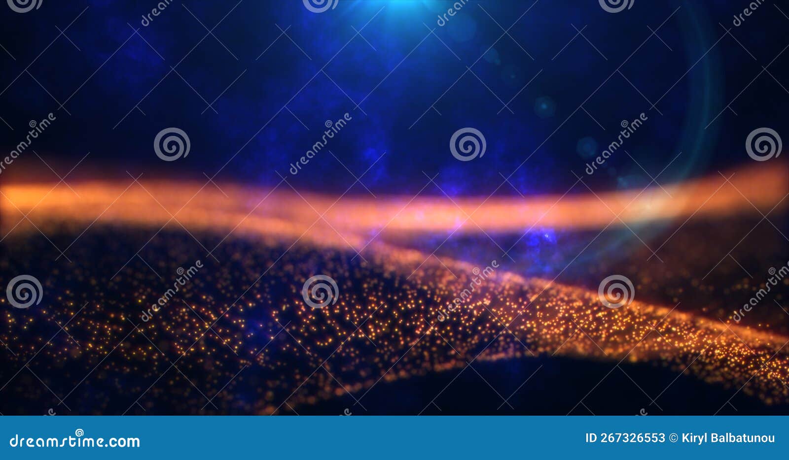 Abstract Yellow Waves from Particles and Energy Magical Dots with Glow ...