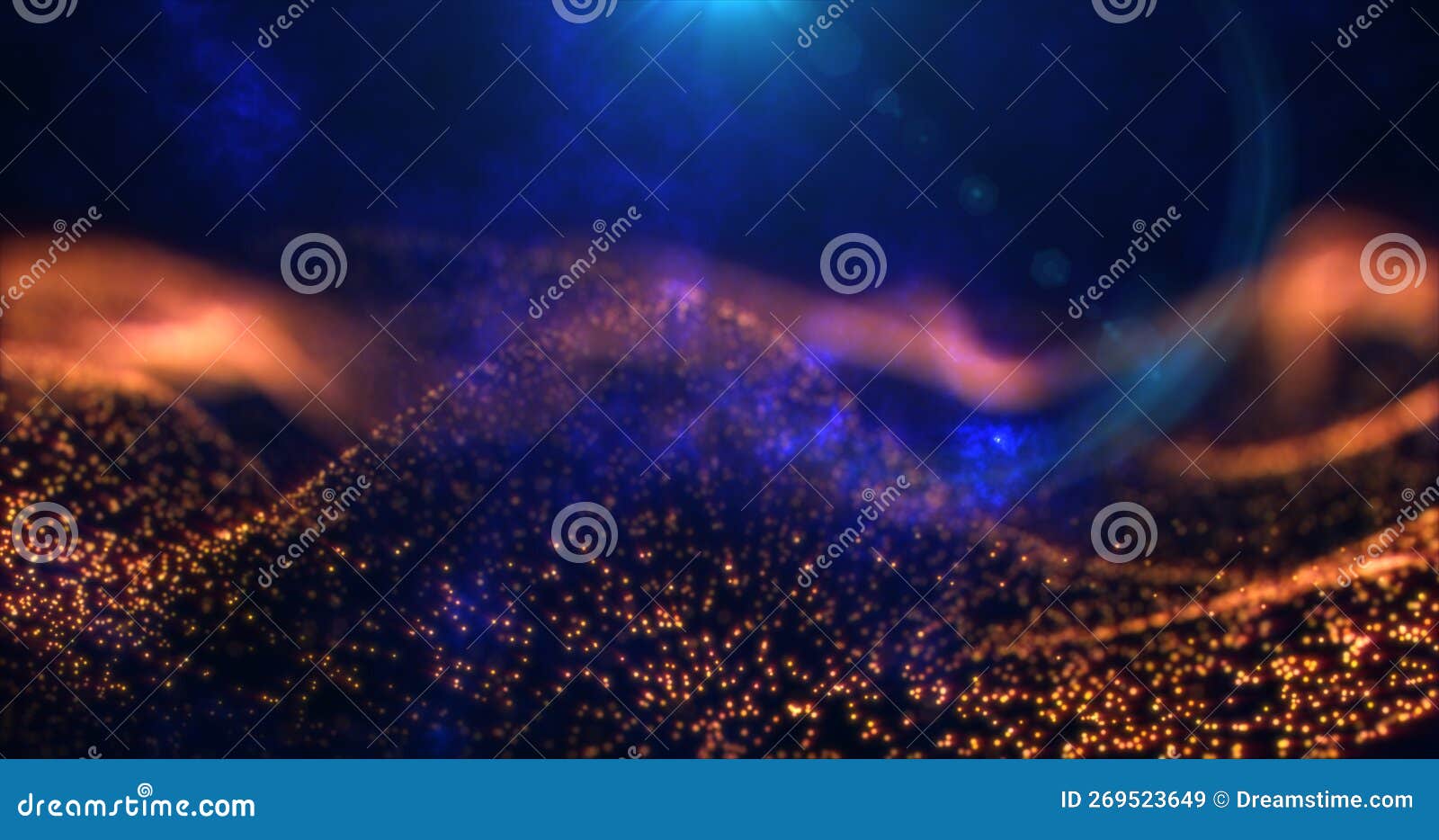 Abstract Yellow Waves from Particles and Energy Magical Dots with Glow ...