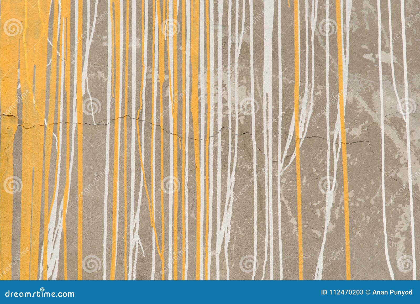 Abstract Yellow and White Color Paint Flow Down on Wall Stock Image ...