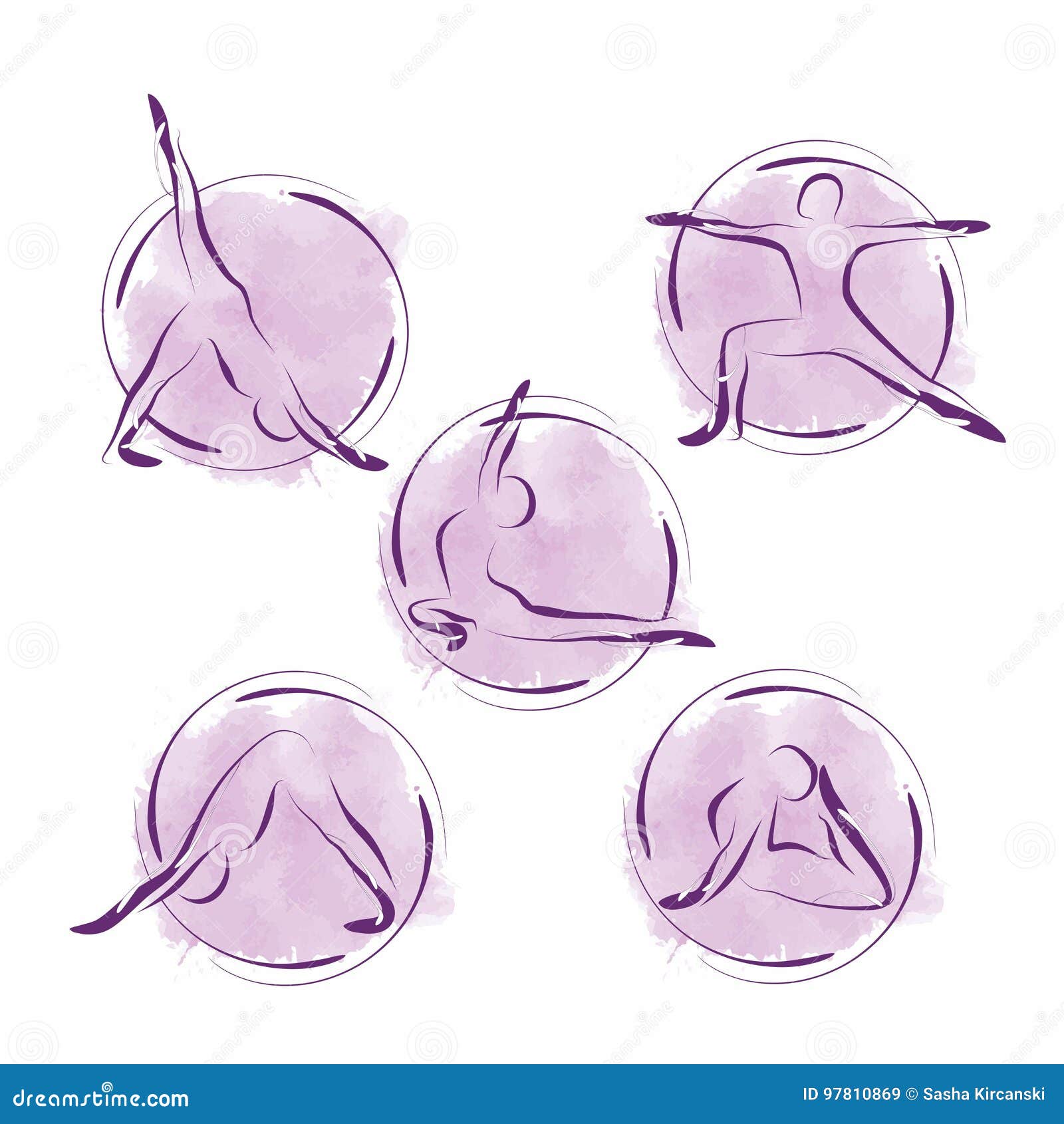 Abstract yoga poses stock vector. Illustration of health - 97810869