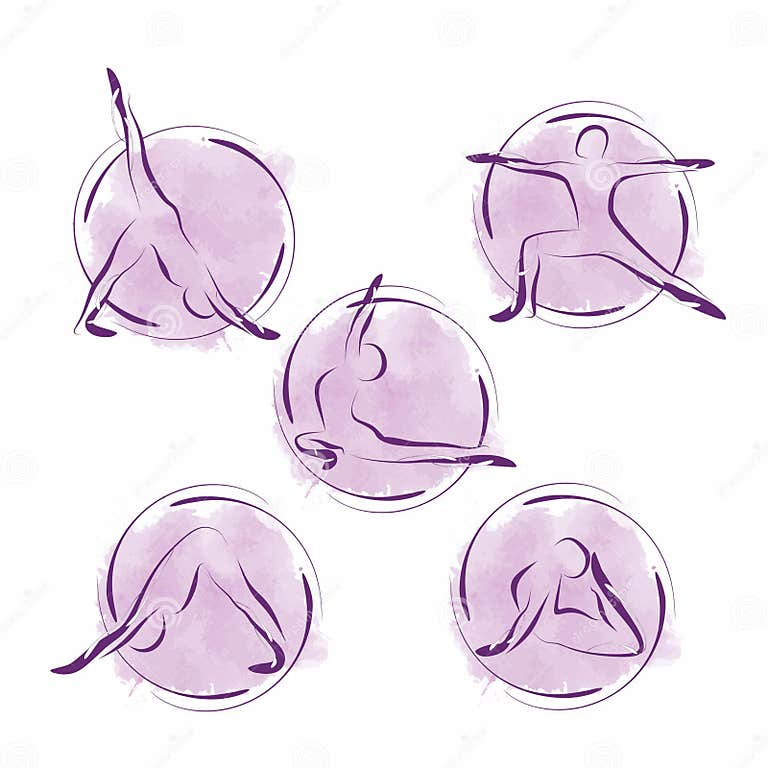 Abstract yoga poses stock vector. Illustration of health - 97810869