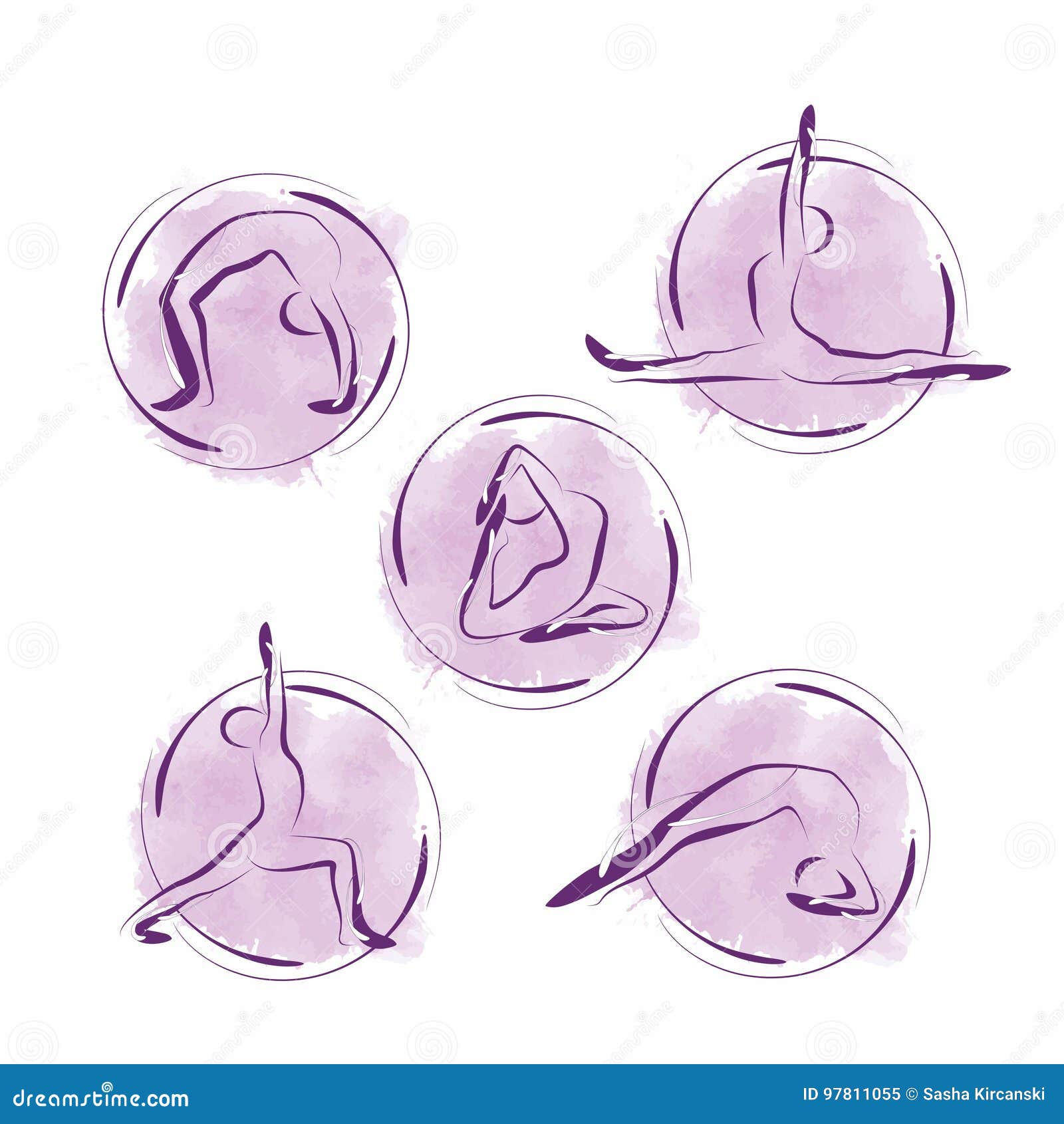 Abstract yoga poses stock vector. Illustration of sport - 97811055