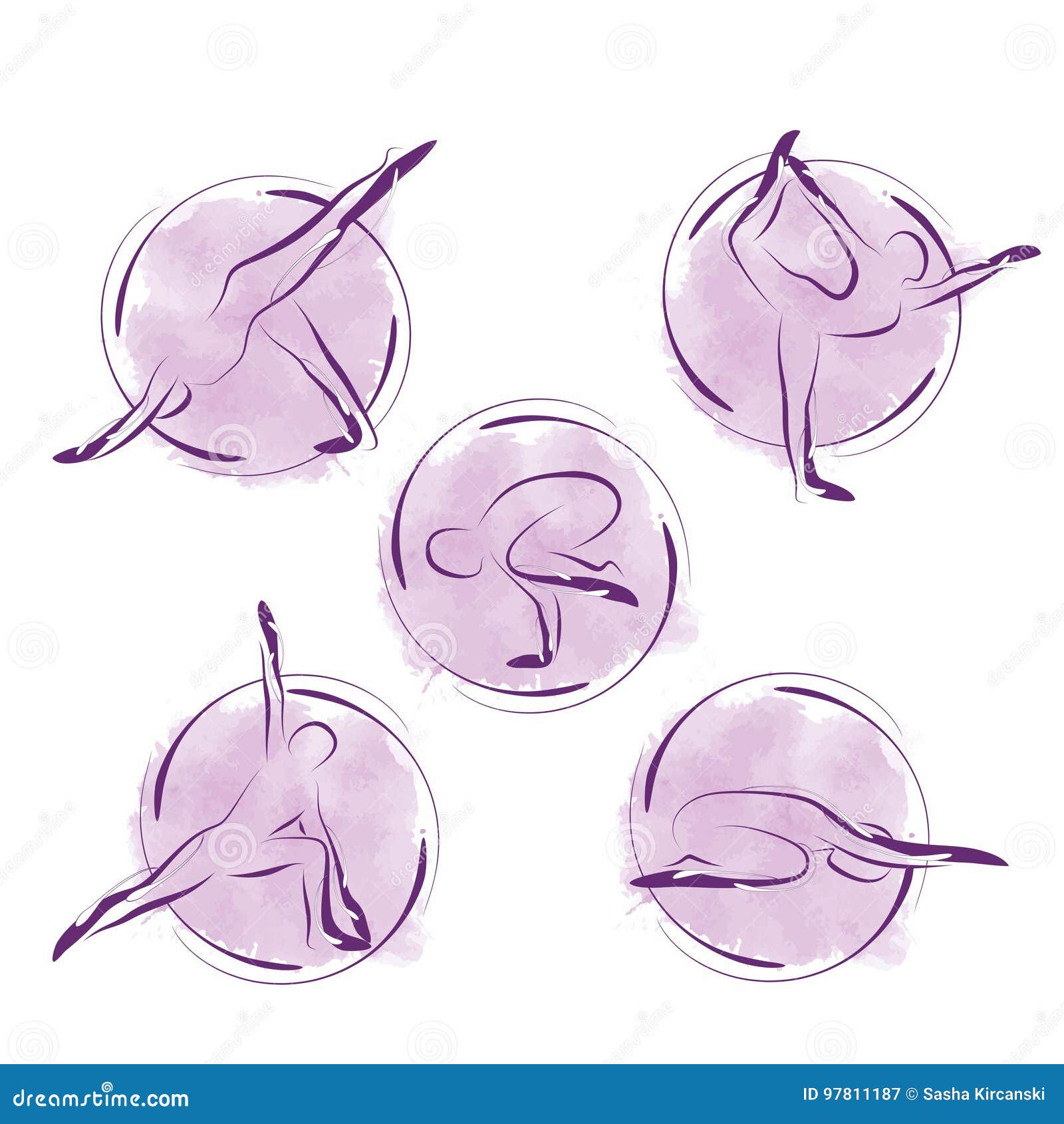 Abstract yoga poses stock vector. Illustration of sketch - 97811187