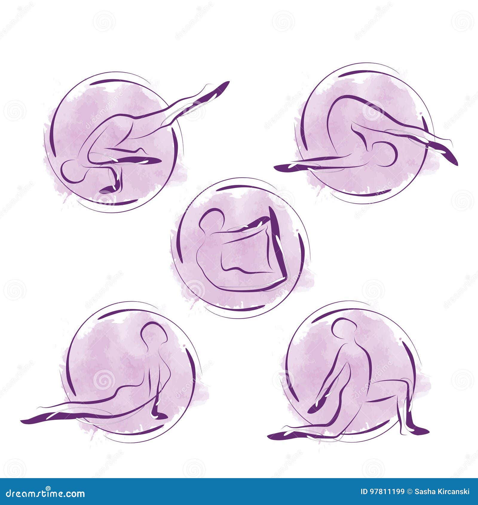 Abstract yoga poses stock vector. Illustration of sketch - 97811199