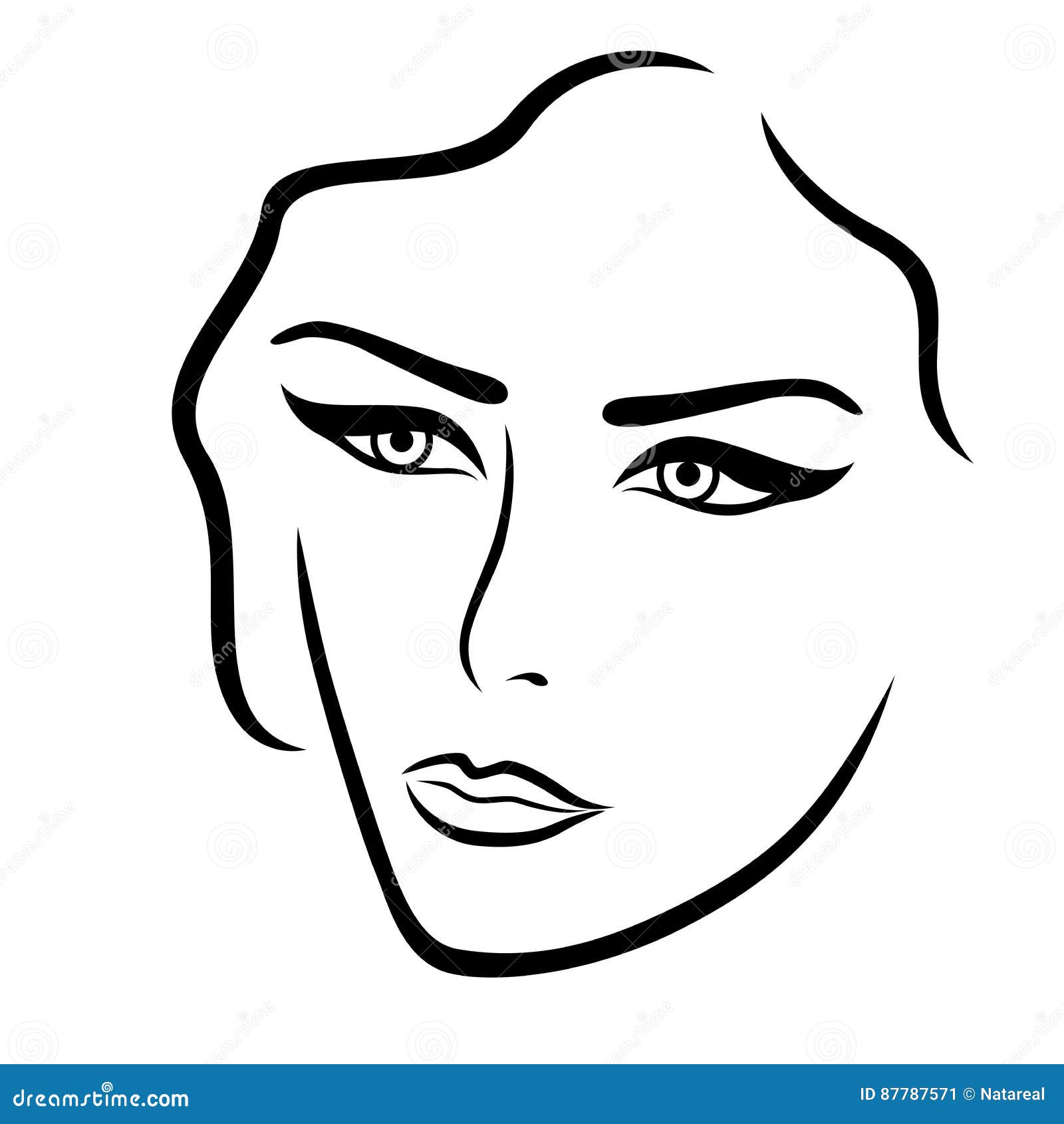 Abstract Young Lady Face Stock Vector Illustration Of Face 87787571