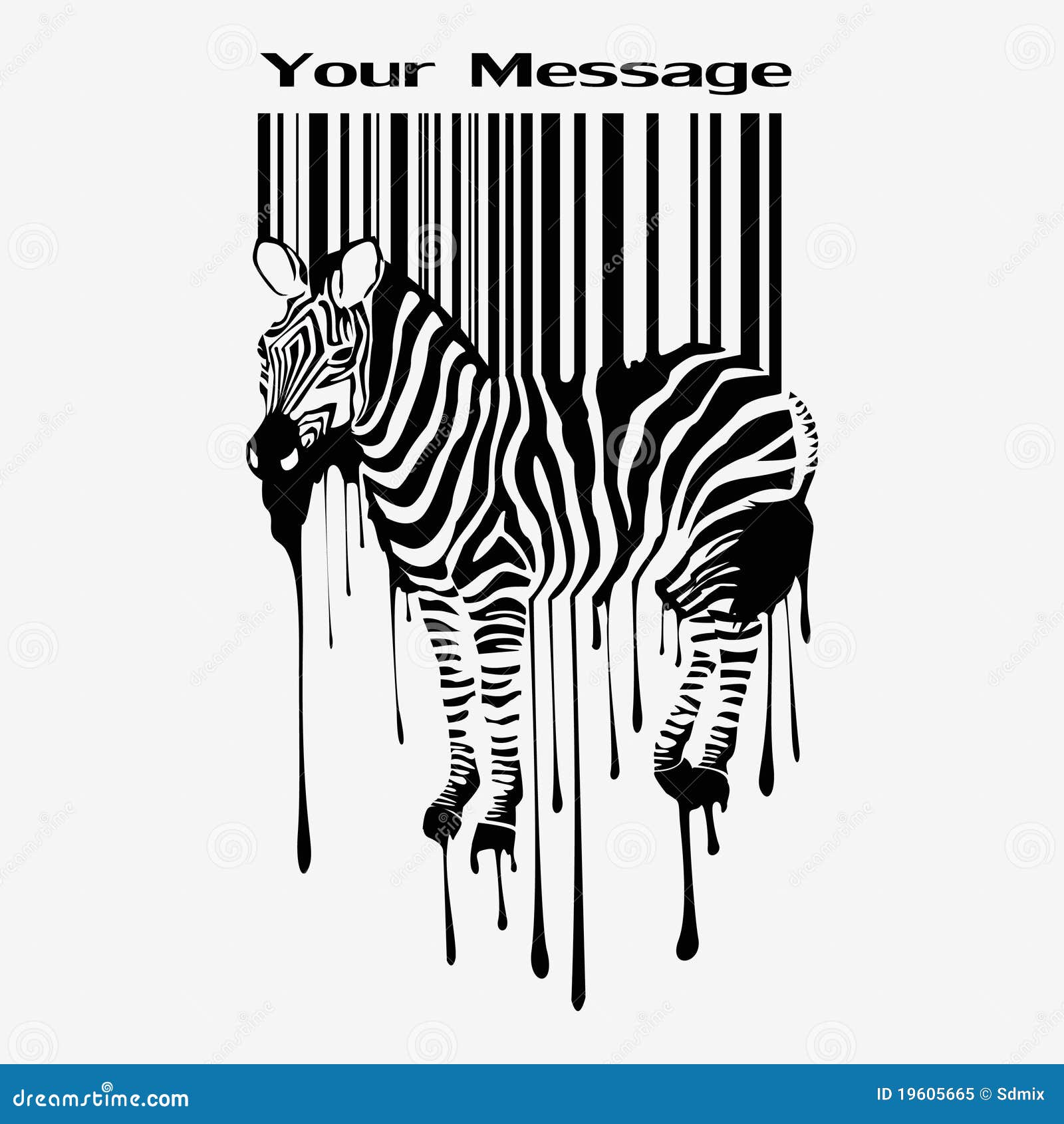 Abstract Zebra Silhouette With Barcode Cartoon Vector | CartoonDealer ...