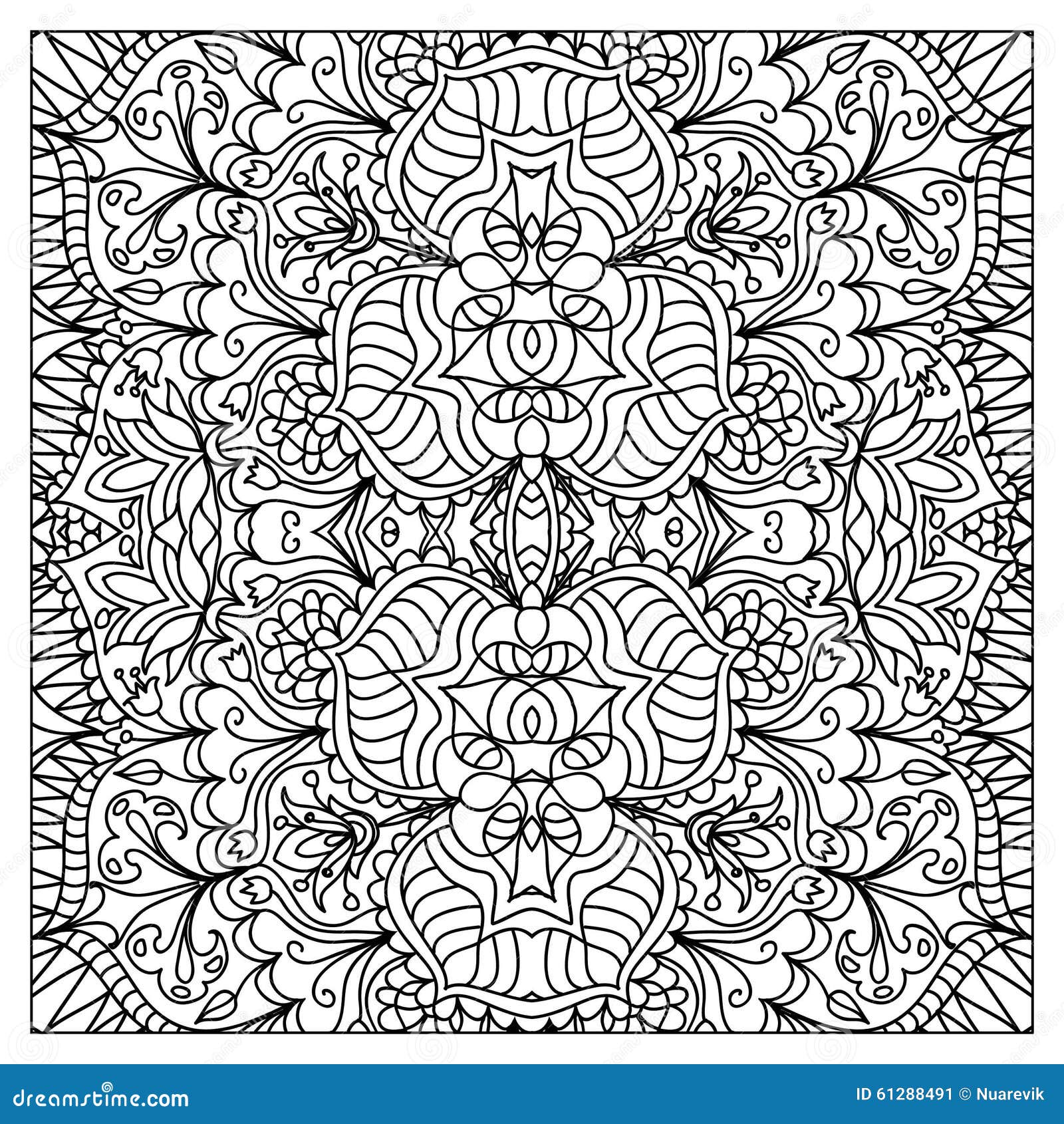 Abstract Zentangle Background. Blank Template For Your Design. Vector ...