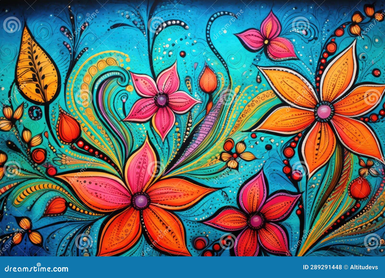 Abstract Zentangle Doodles with Vibrant Colors Stock Photo - Image of ...