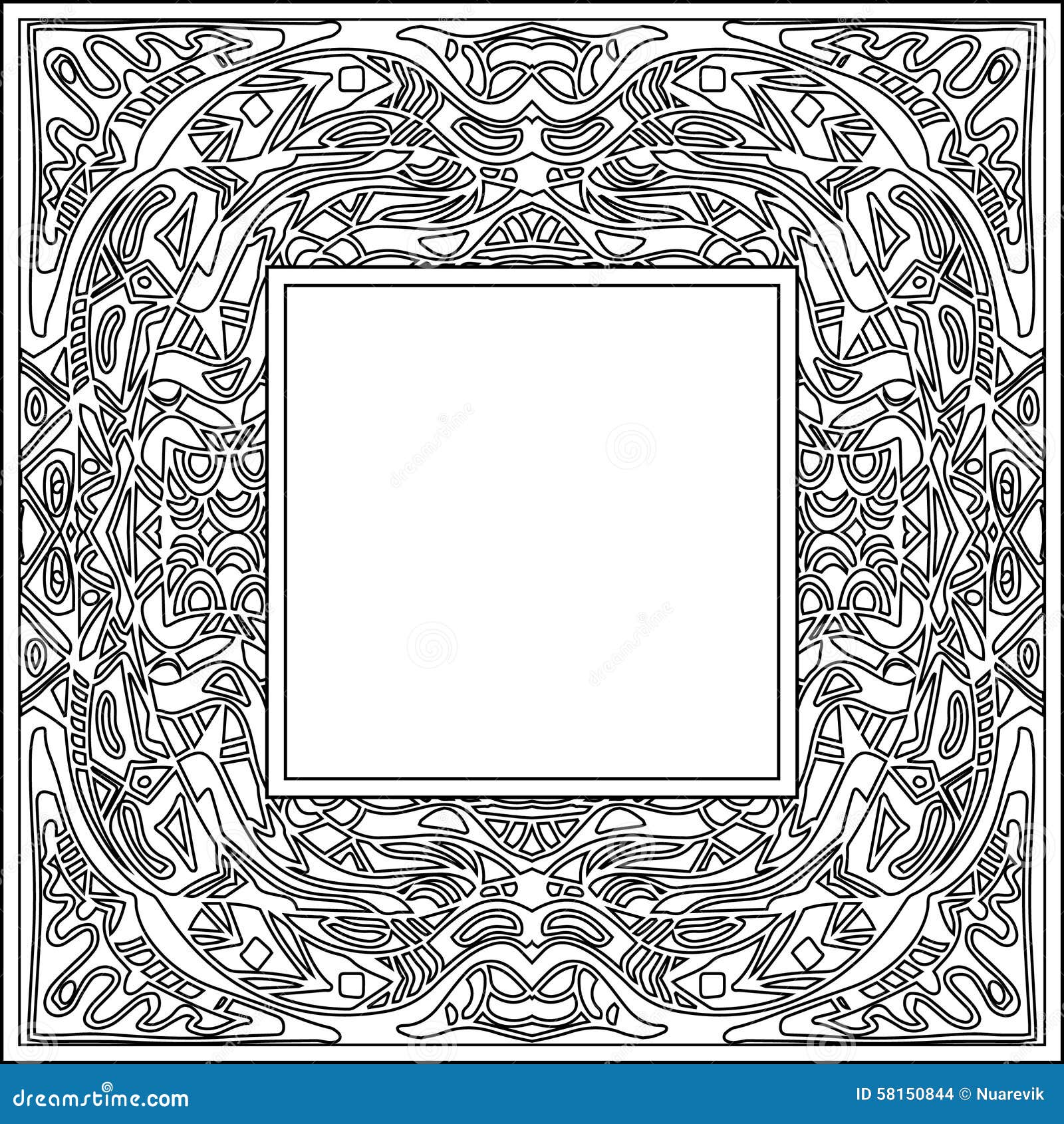 Abstract zentangle frame stock illustration. Illustration of ornate ...