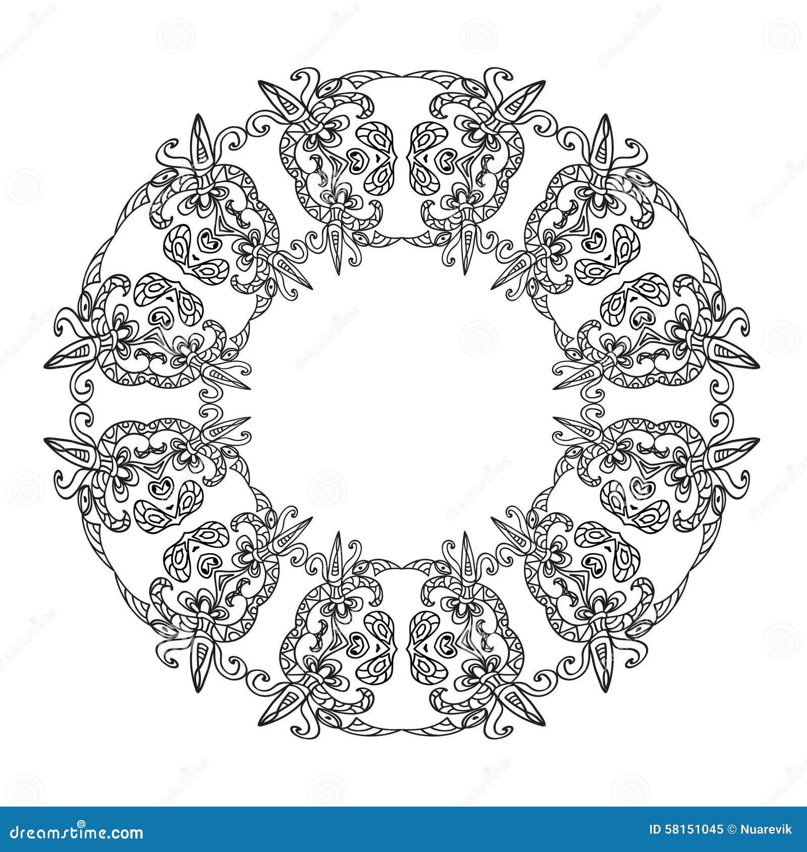 Abstract Zentangle Background. Blank Template For Your Design. Vector ...