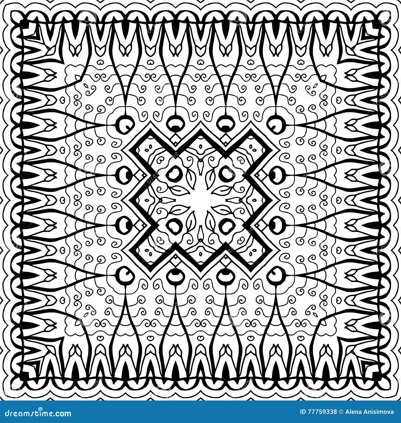 Abstract Zentangle Background. Blank Template For Your Design. Vector ...