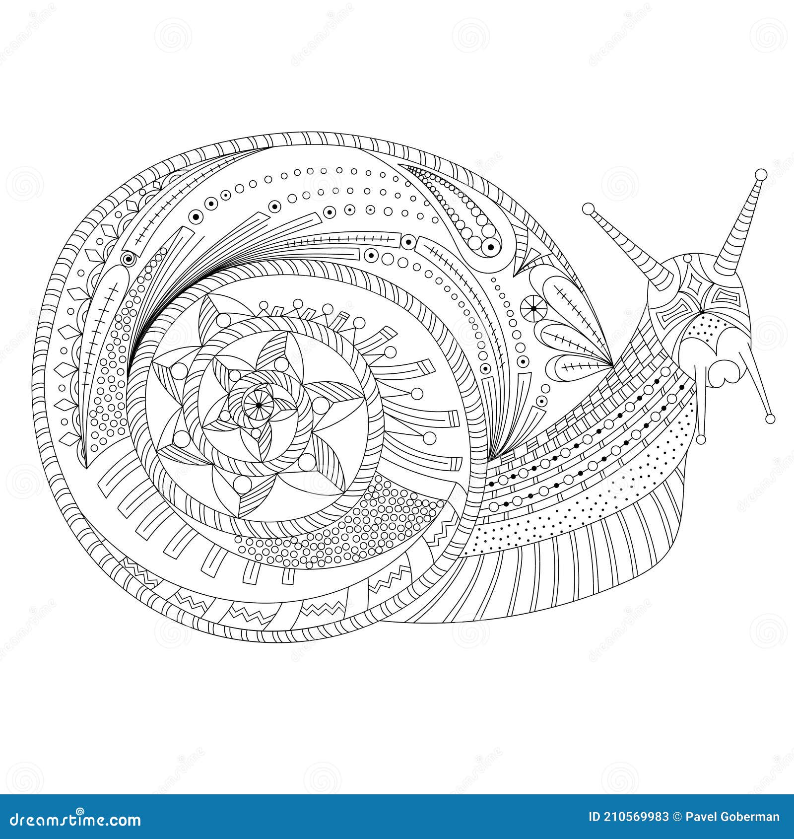 Abstract Zentangle Snails. Vector Illustration Stock Vector ...