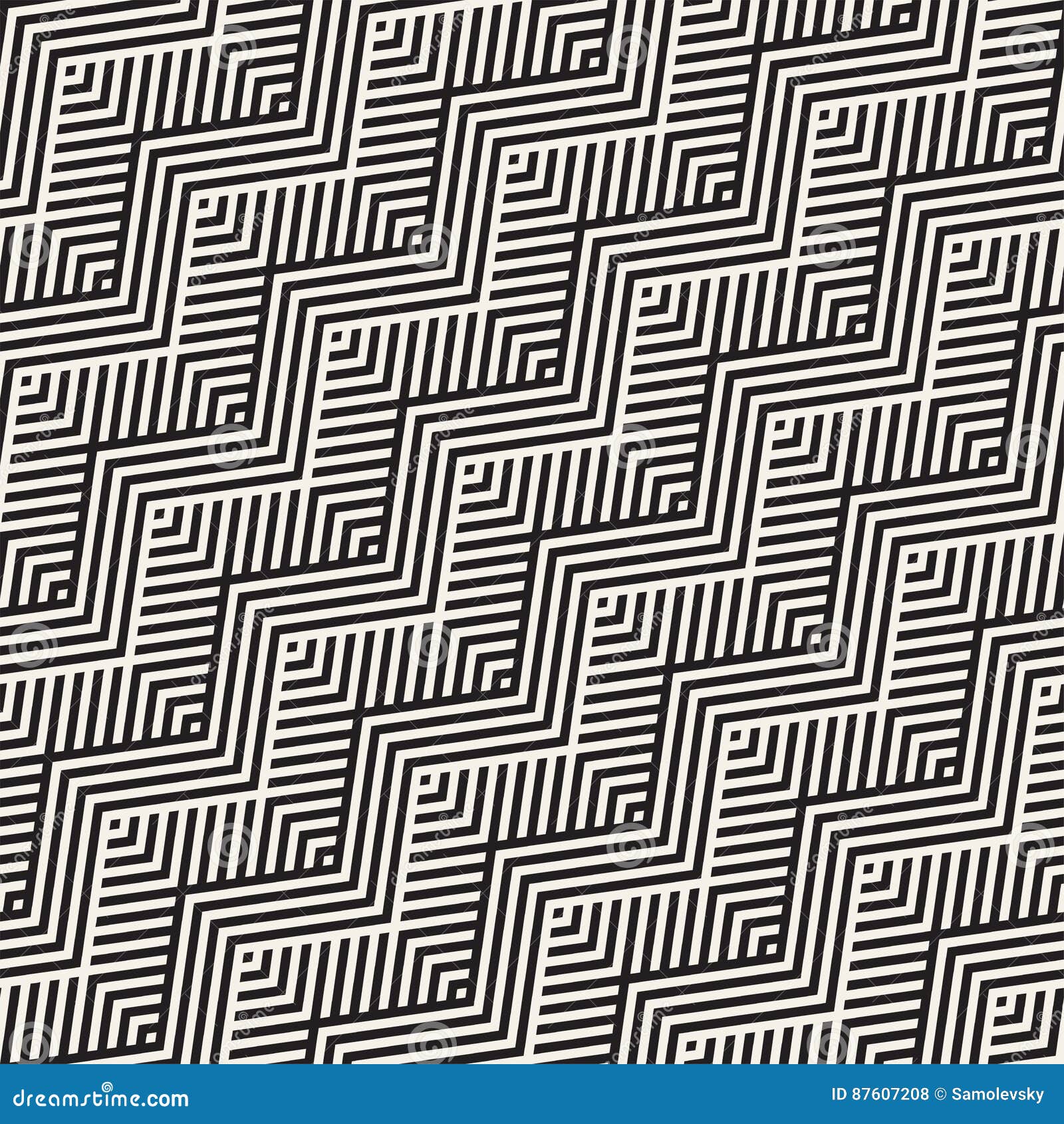 Abstract ZigZag Parallel Stripes. Vector Seamless Pattern. Repeating ...