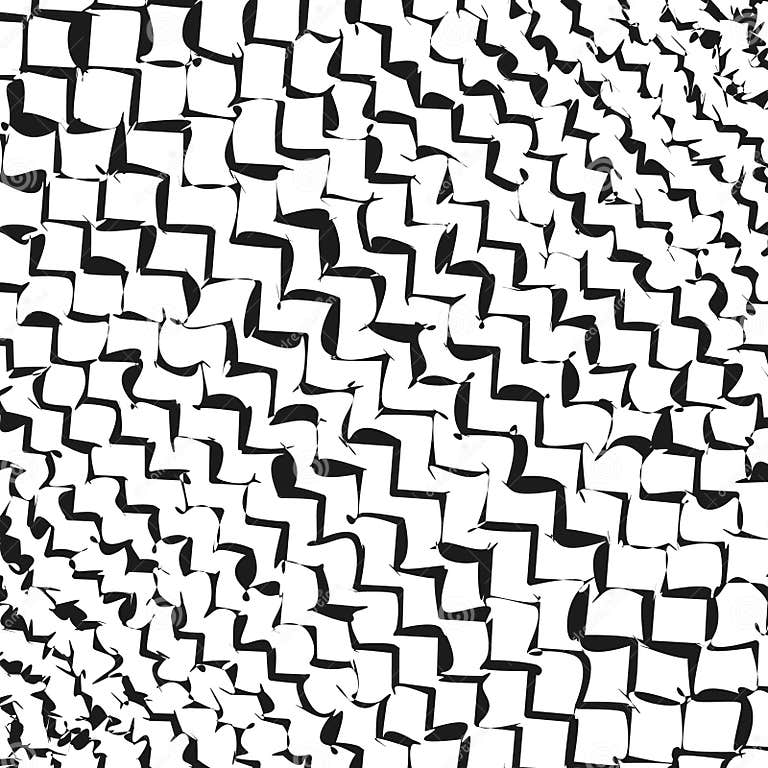 Abstract Zigzag Pattern. Distorted Texture Vector. Black White Graphic ...