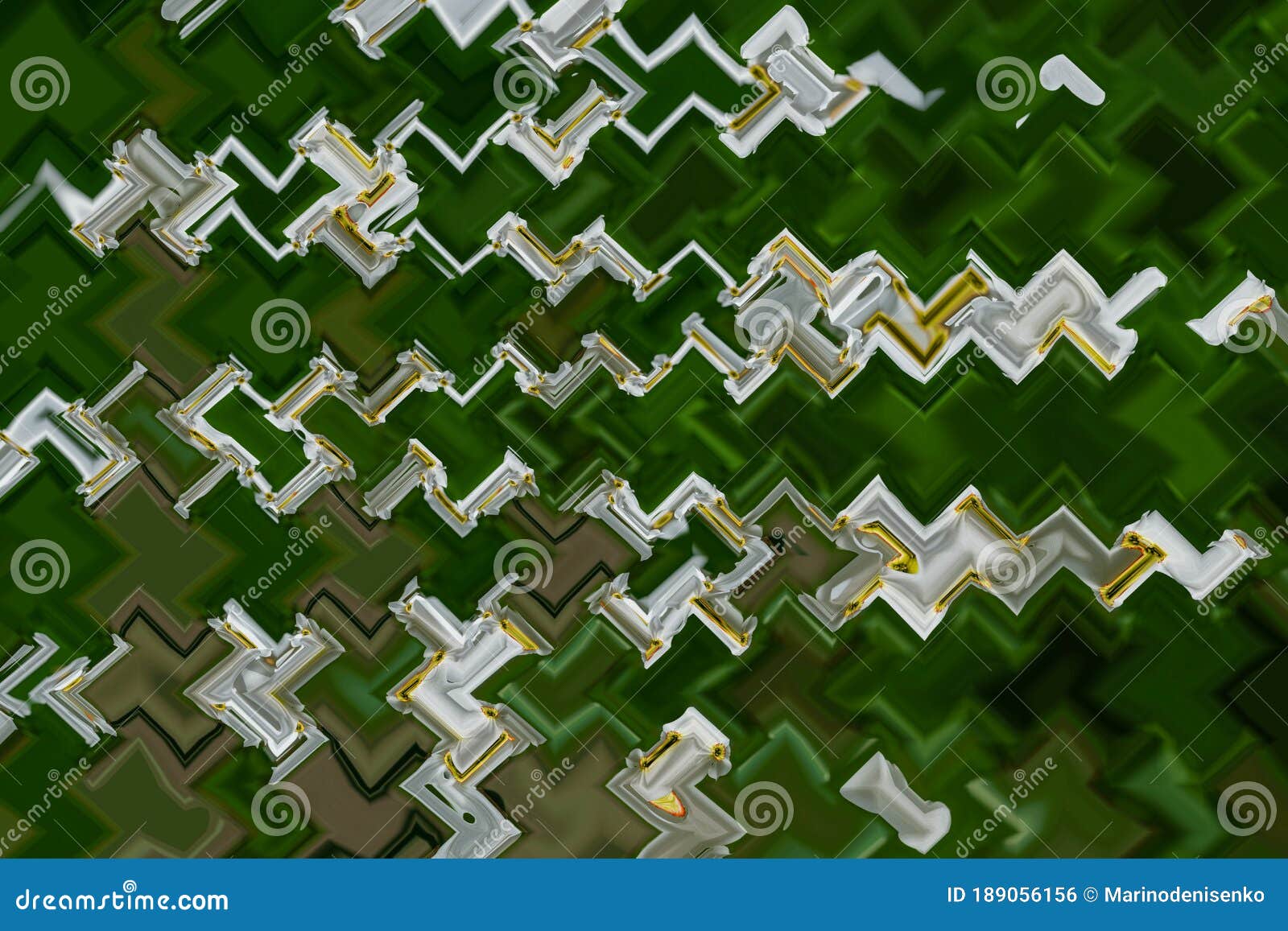 Abstract Zigzag, Pattern with Wave on Floral Theme. Artistic Image ...