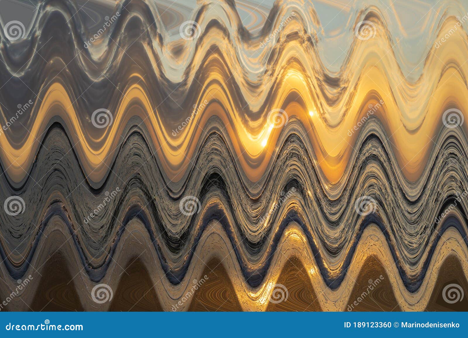 Abstract Zigzag Pattern with Waves on Nature Theme. Artistic Image ...