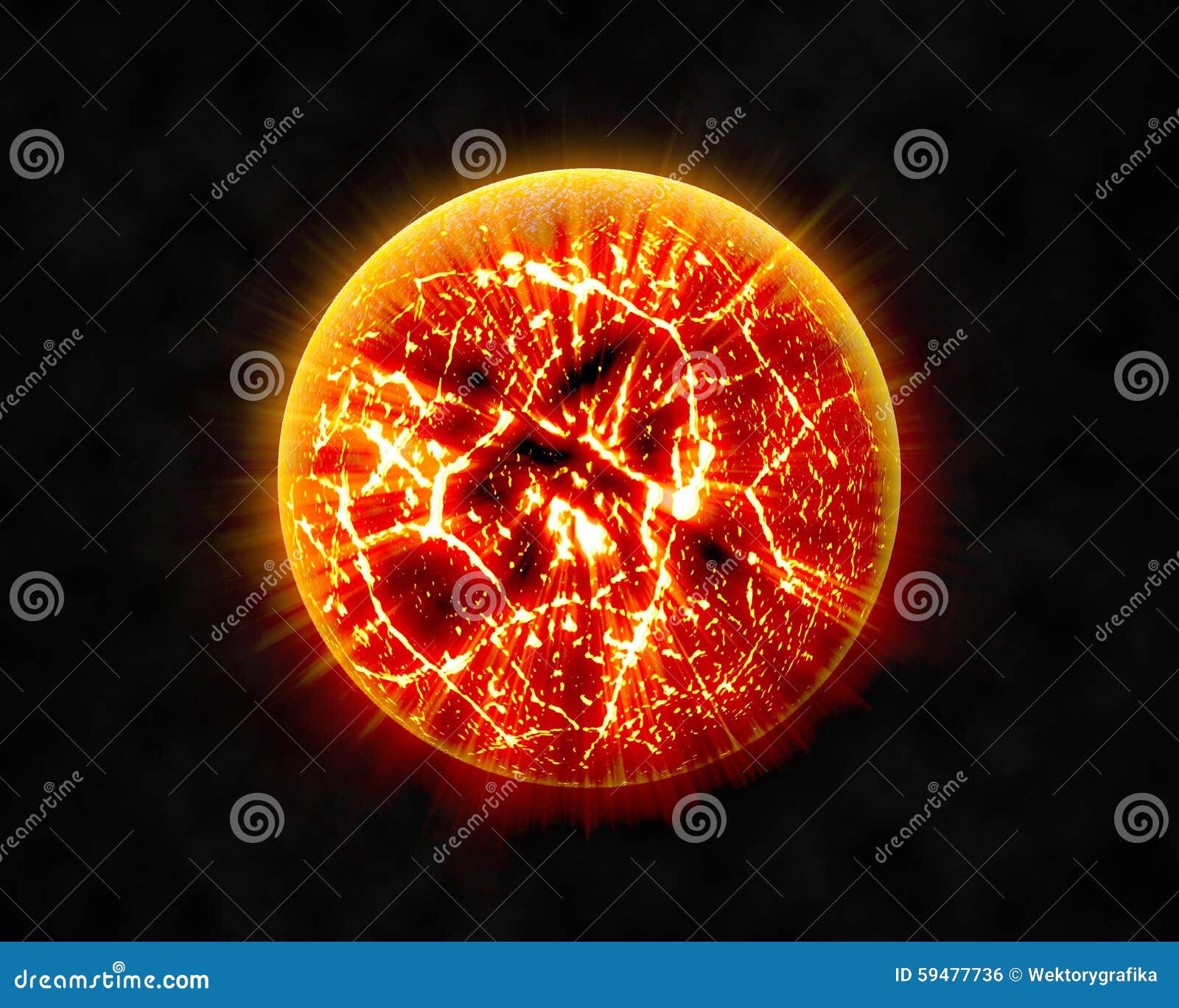 Abstracte Achtergrond Van Het Branden Van Planeet of Zon Apocalyps ...