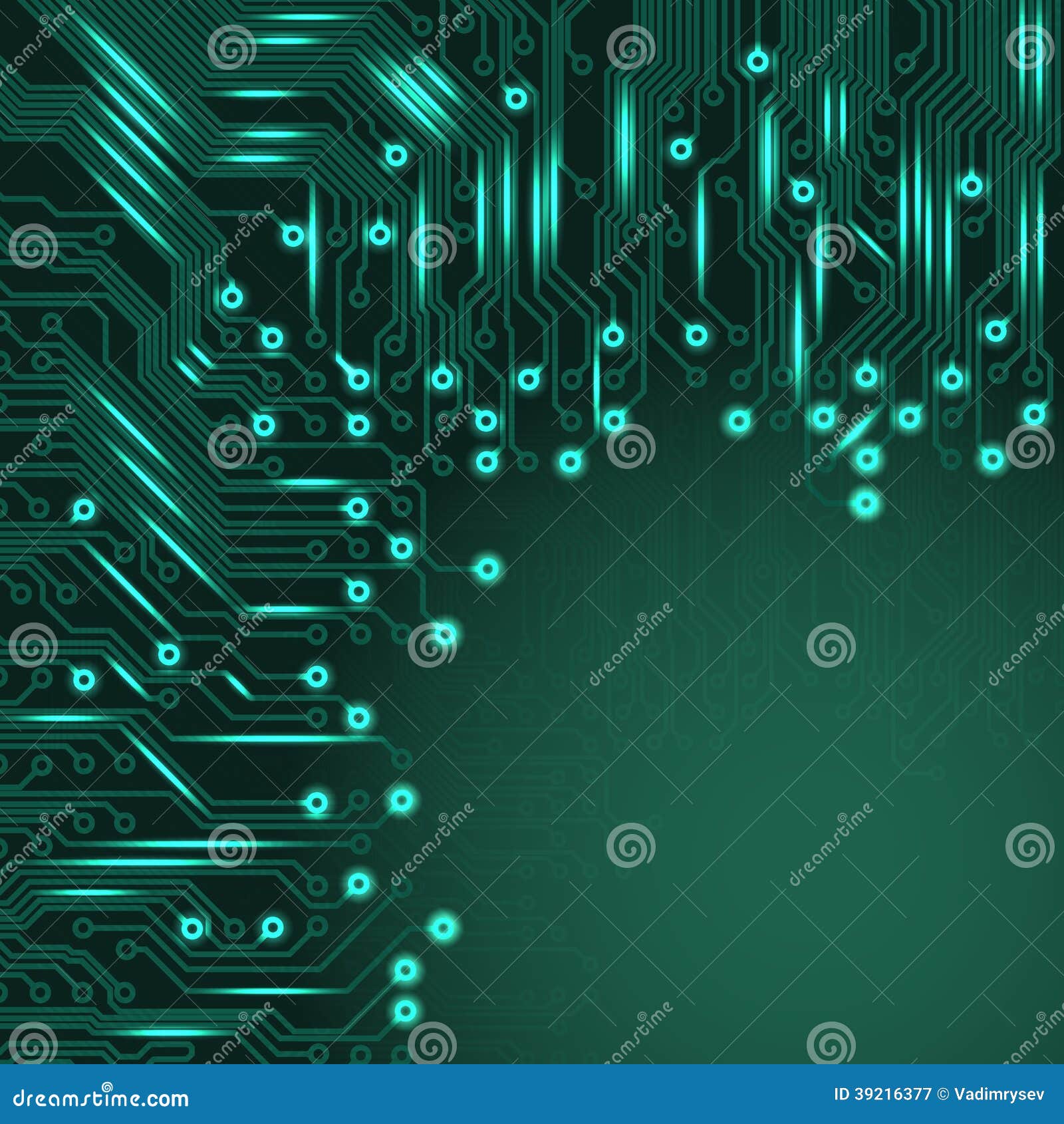 Abstracte Elektronika Blauwe Achtergrond Vector Illustratie ...