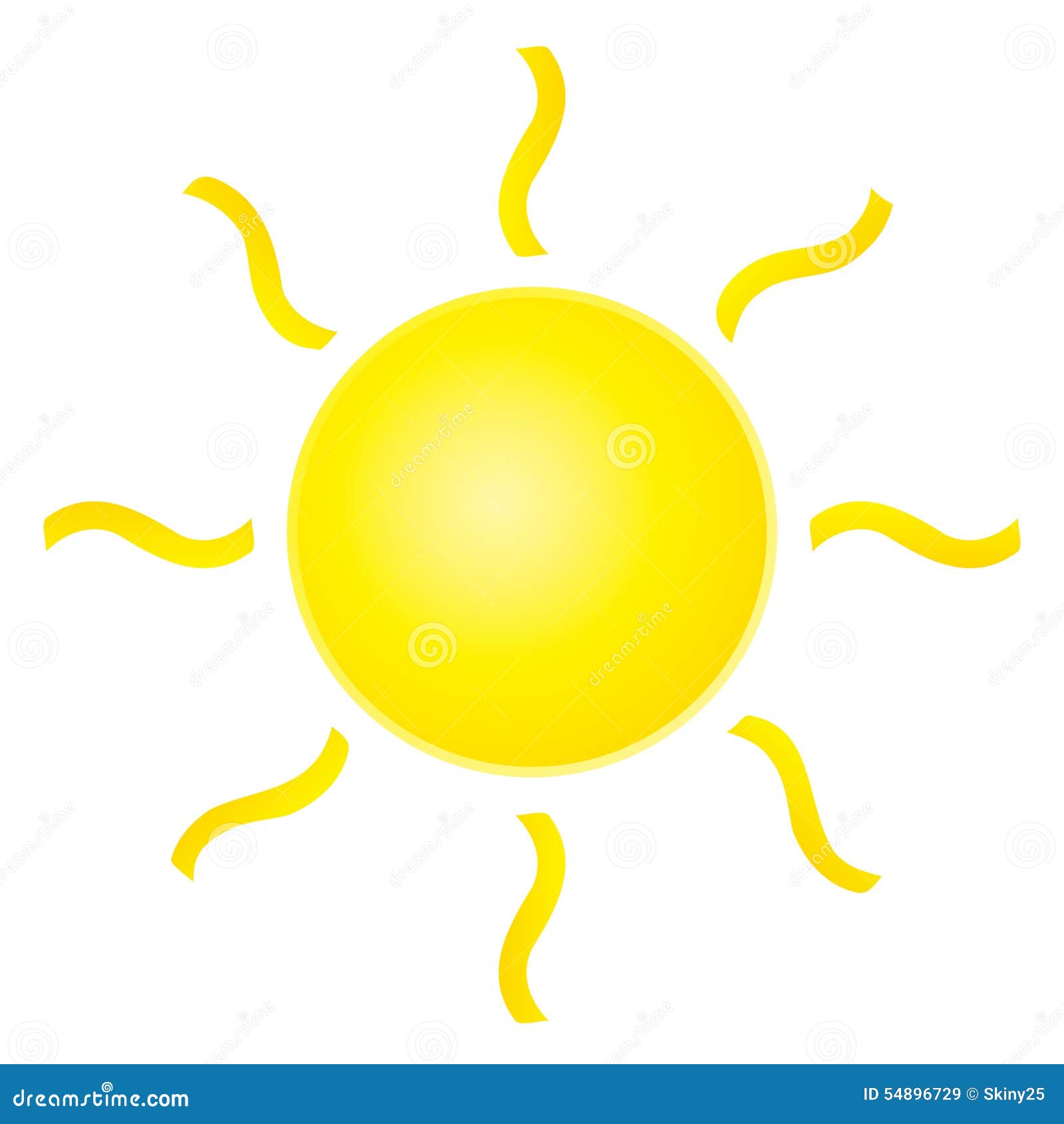 Abstracte Gele Zon Op Witte Achtergrond Vector Illustratie ...