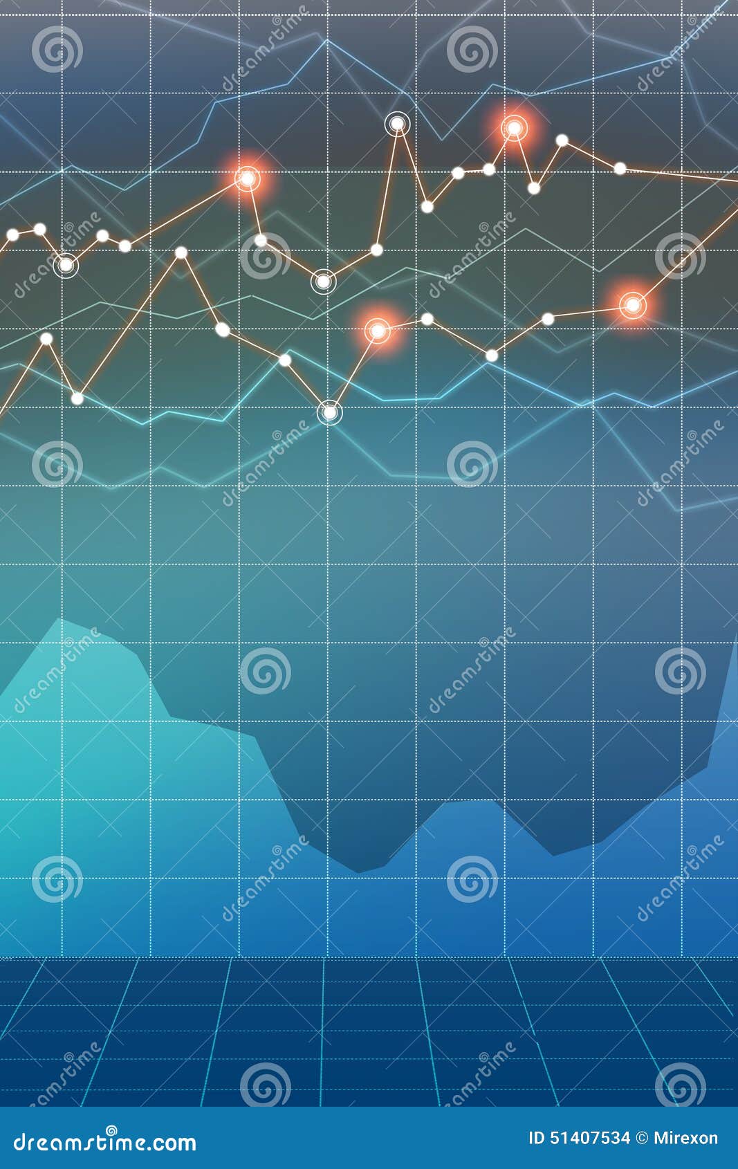 Abstracte Grafiek Op Het Net Met Punten Van Licht Stock Illustratie ...