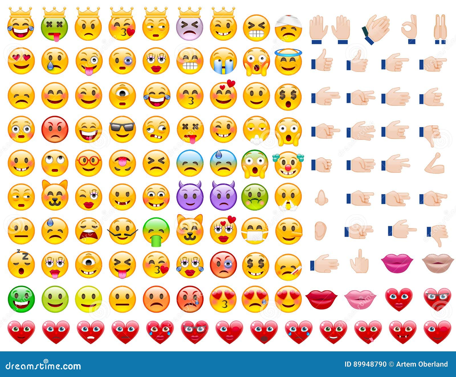 Abstracte Grappige Reeks Van Emoticons Stock Illustratie - Illustration ...