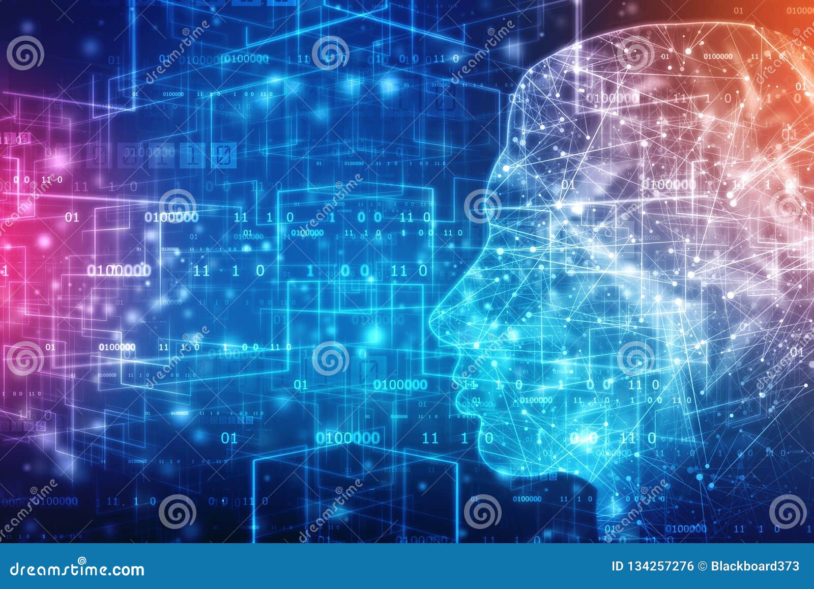 Abstracte Kunstmatige Intelligentie Creatief Brain Concept, De ...