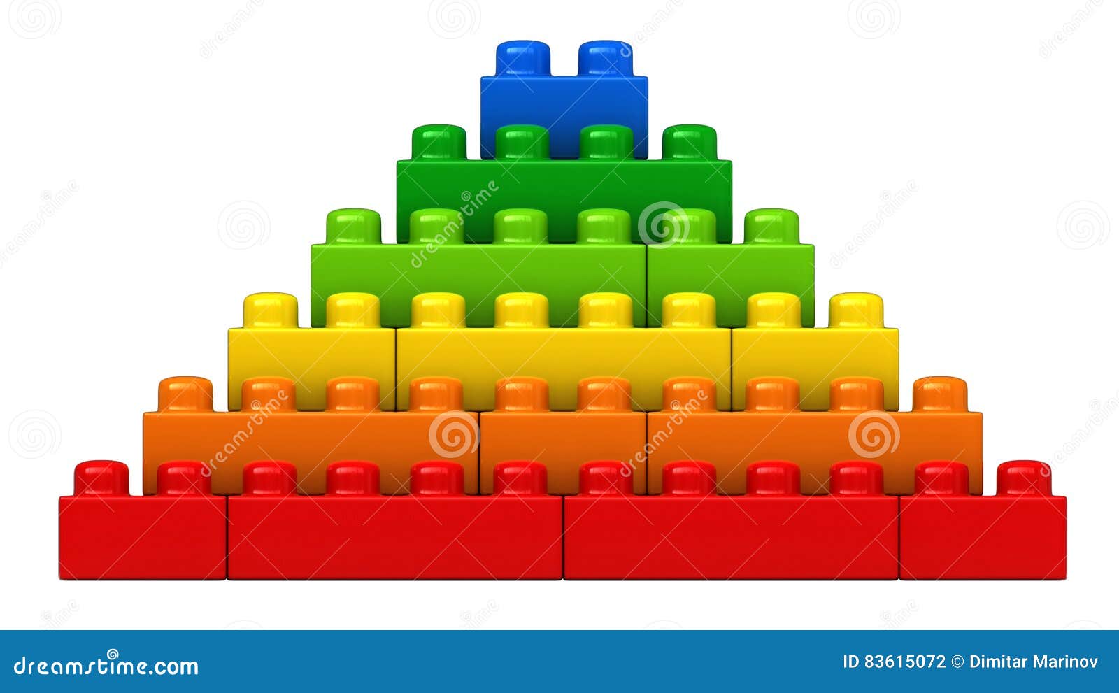Abstracte Piramide Van Plastic Bouwstenen Stock Illustratie ...