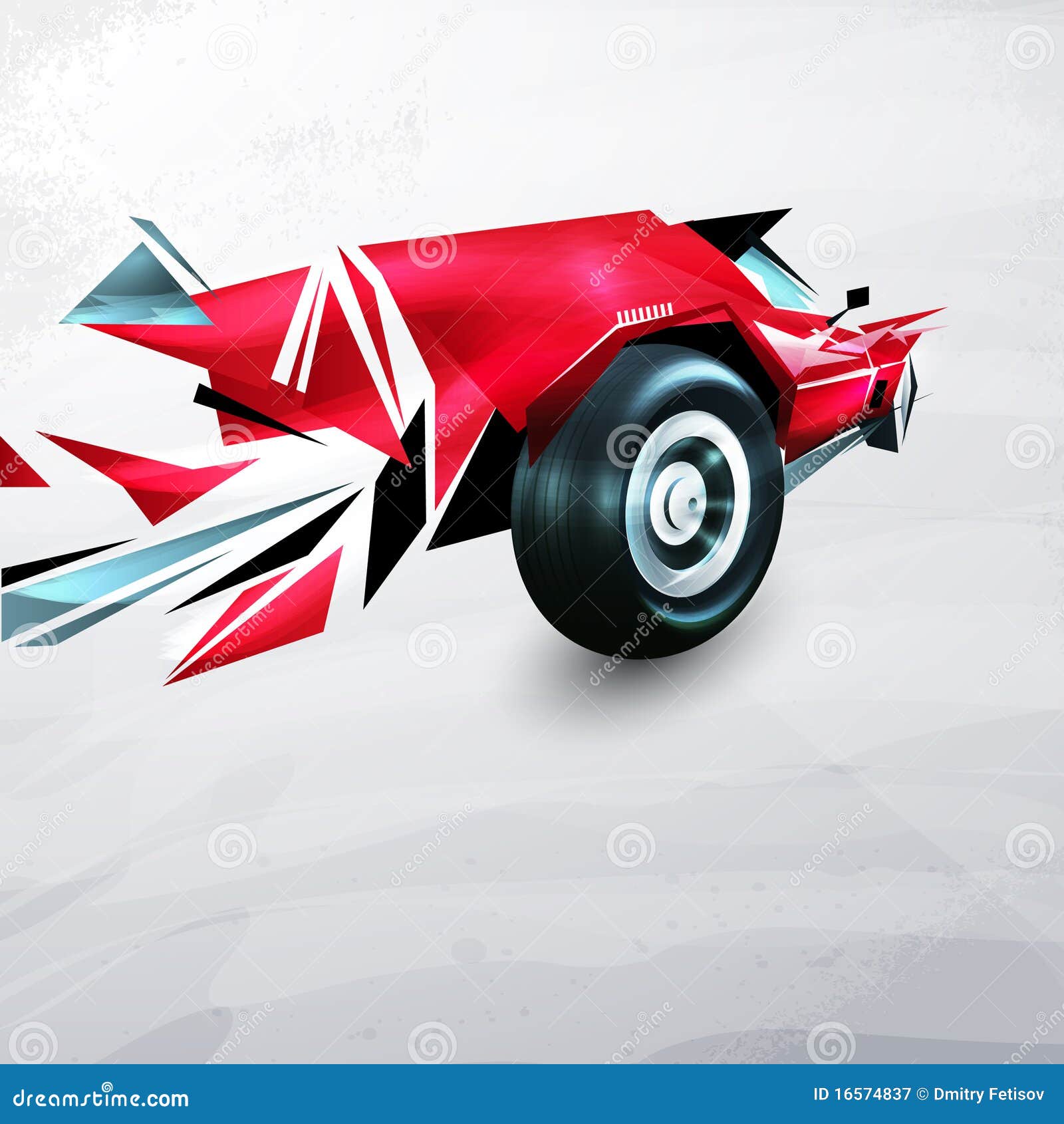Abstracte Rode Geschilderde Raceauto Vector Illustratie - Illustration ...