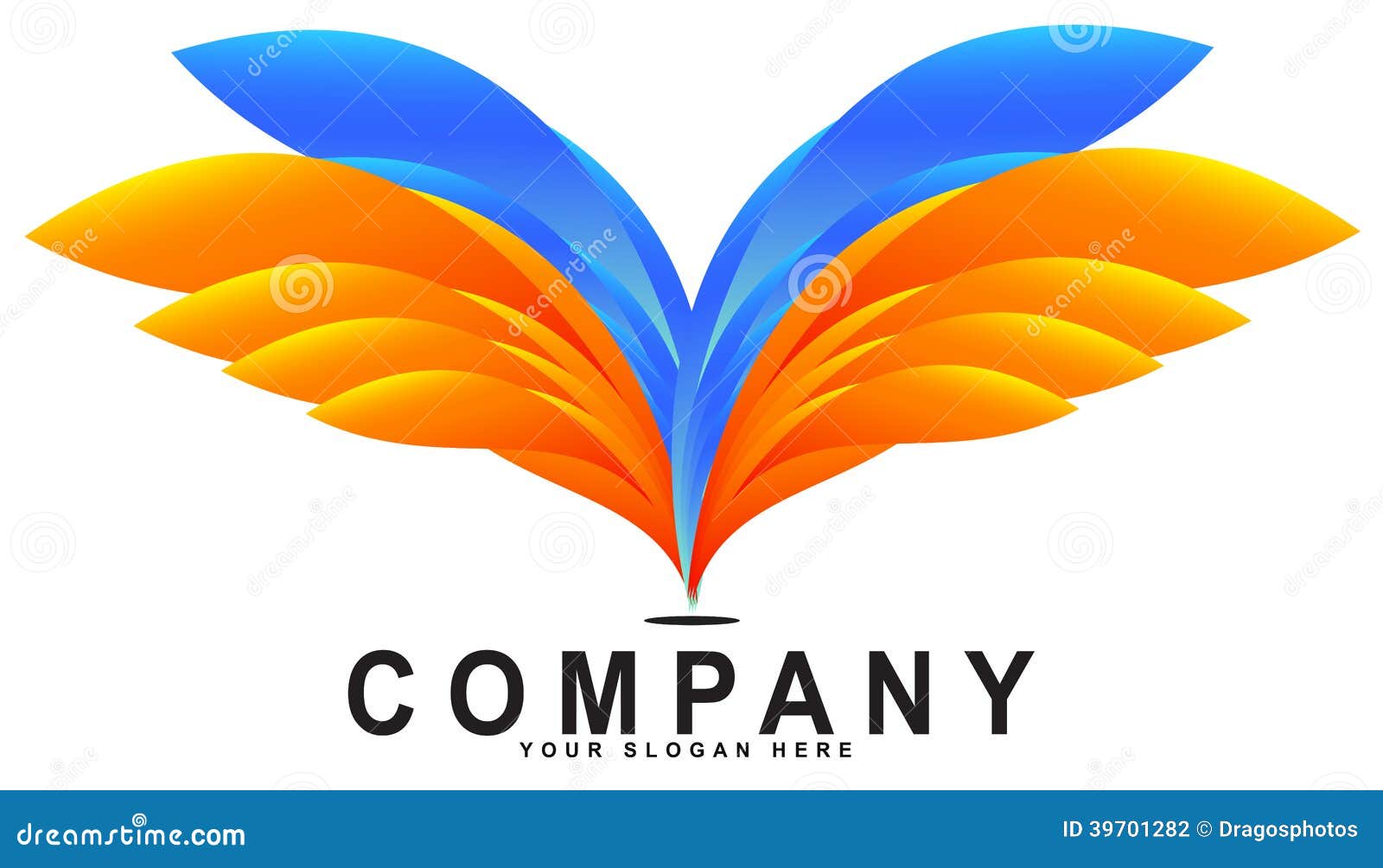 Abstracte Vleugels Logo Sign Template Stock Illustratie - Illustration of blauw, pictogram: 39701282