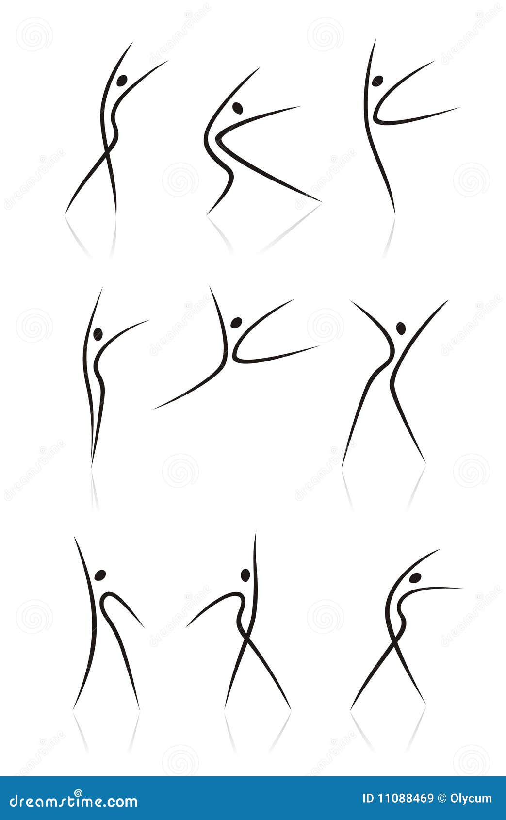 Abstracte Vrouwelijke Cijfers. Deel II Vector Illustratie ...