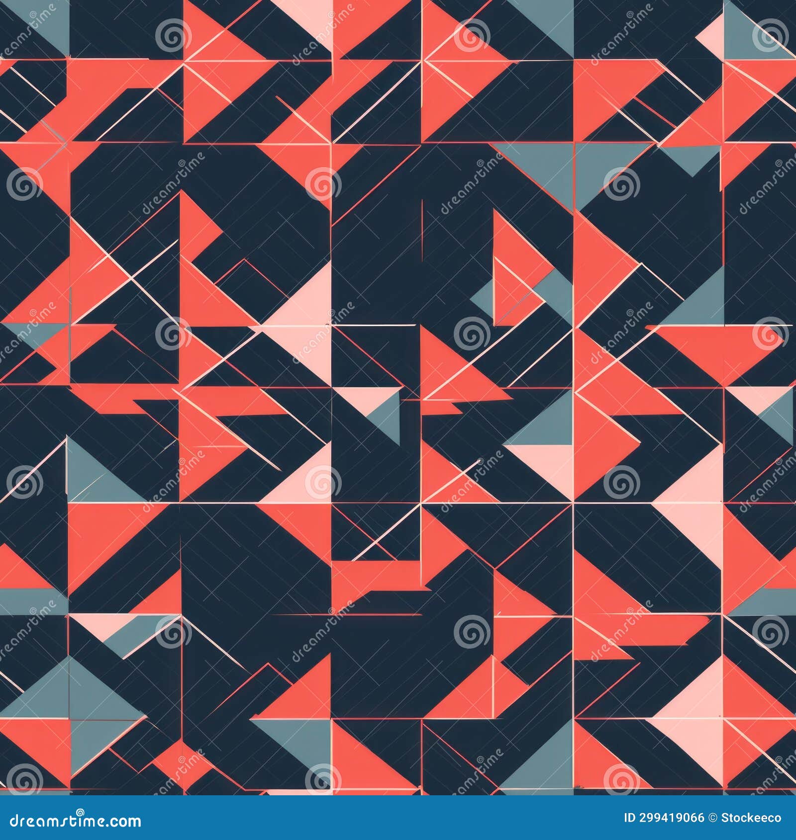 Abstracted Geometric Wallpaper with Red, Blue, and Gray Triangles Stock ...