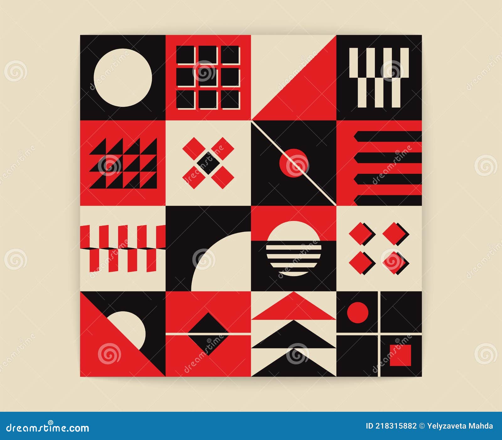 Abstract Geometric Pattern Bauhaus Geometry Form Primitive Bold Shapes ...