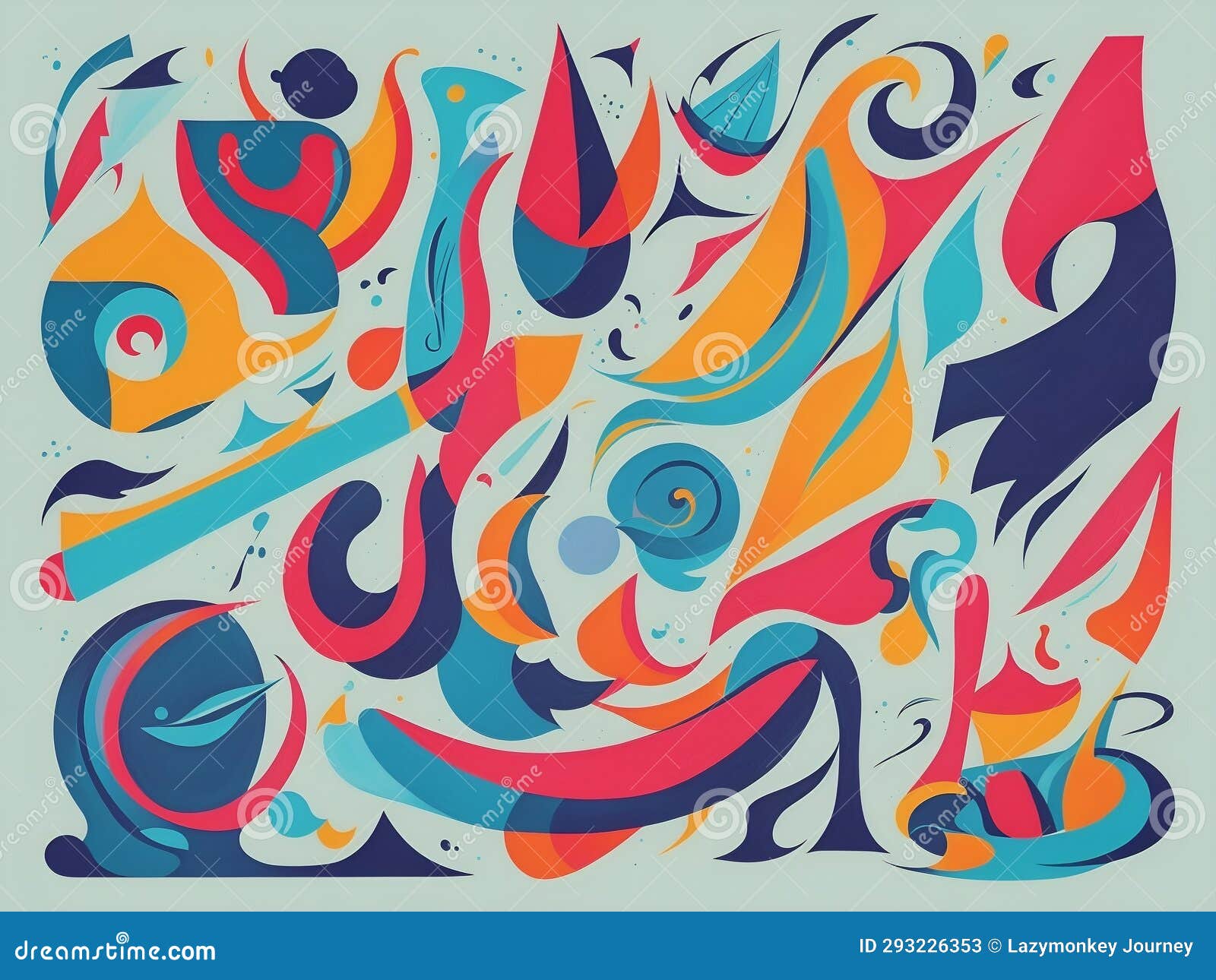 Abstraction Art and Forms Doodle Stock Illustration - Illustration of ...
