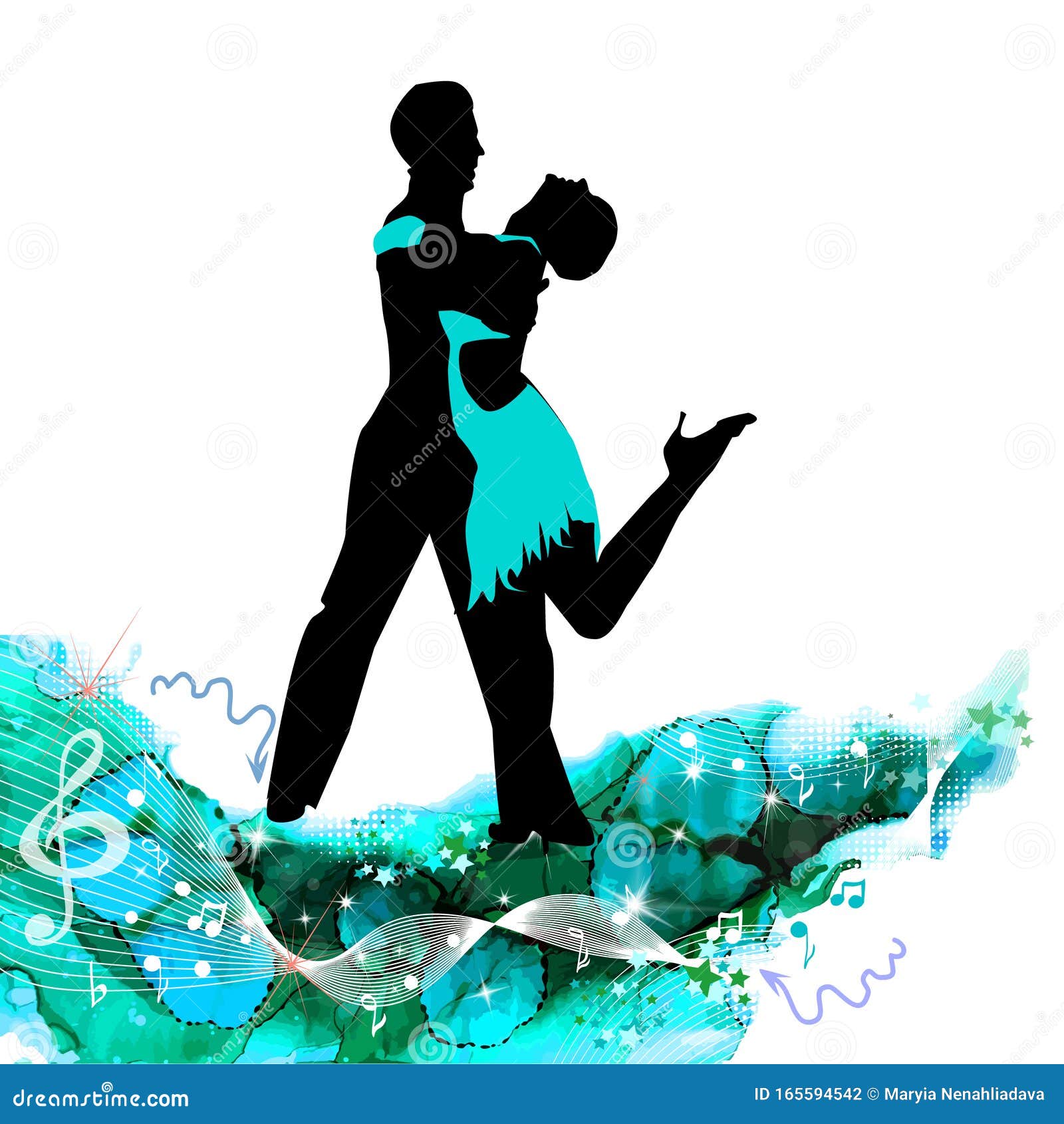 Abstraction Ballroom Dancing. Dancing Couple in Love. Vector ...