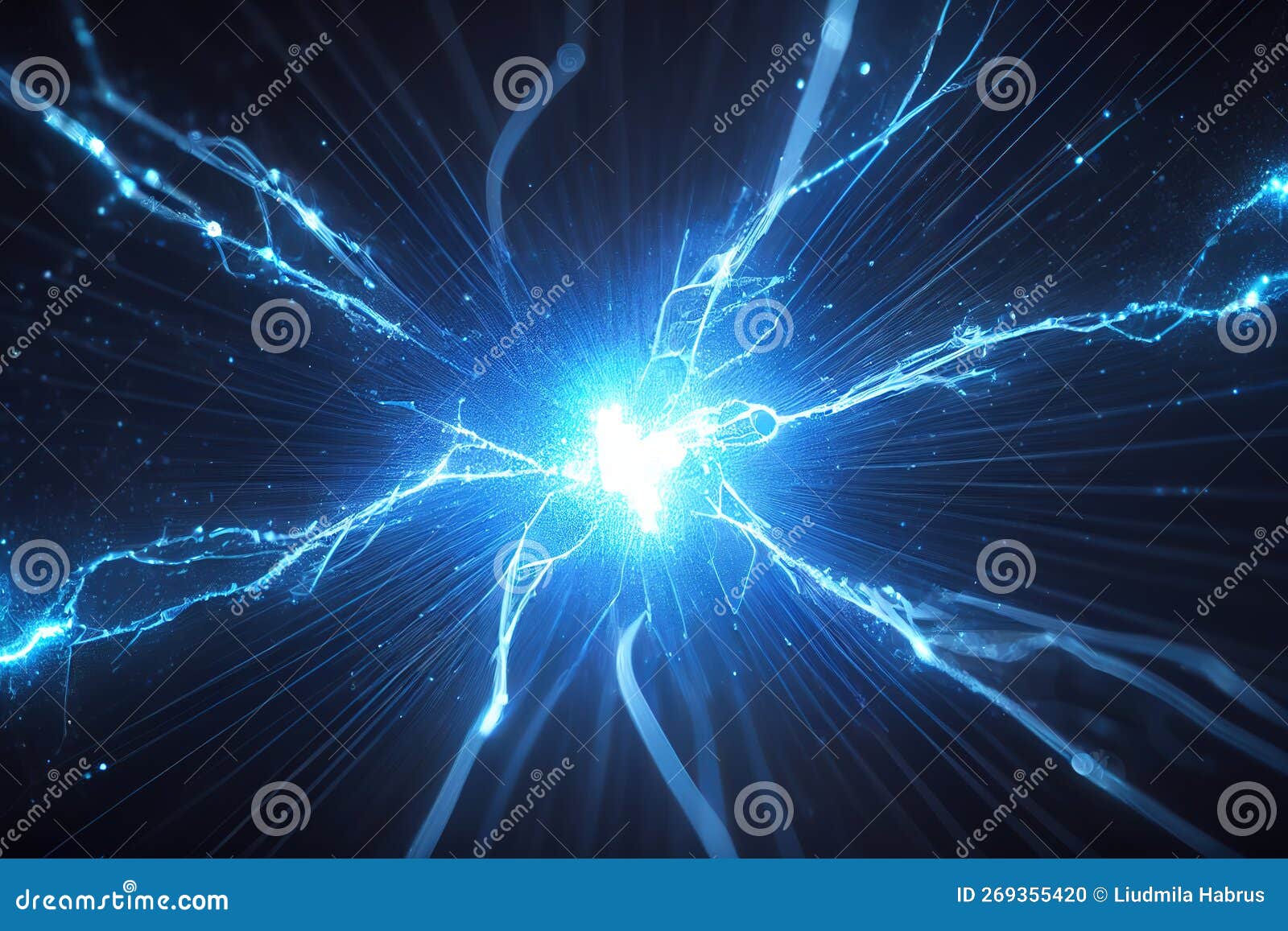 Abstraction Blue Energy Bursts Background. Generative AI Stock Photo ...