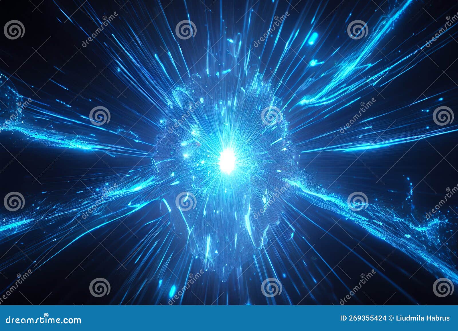 Abstraction Blue Energy Bursts Background. Generative AI Stock Photo ...