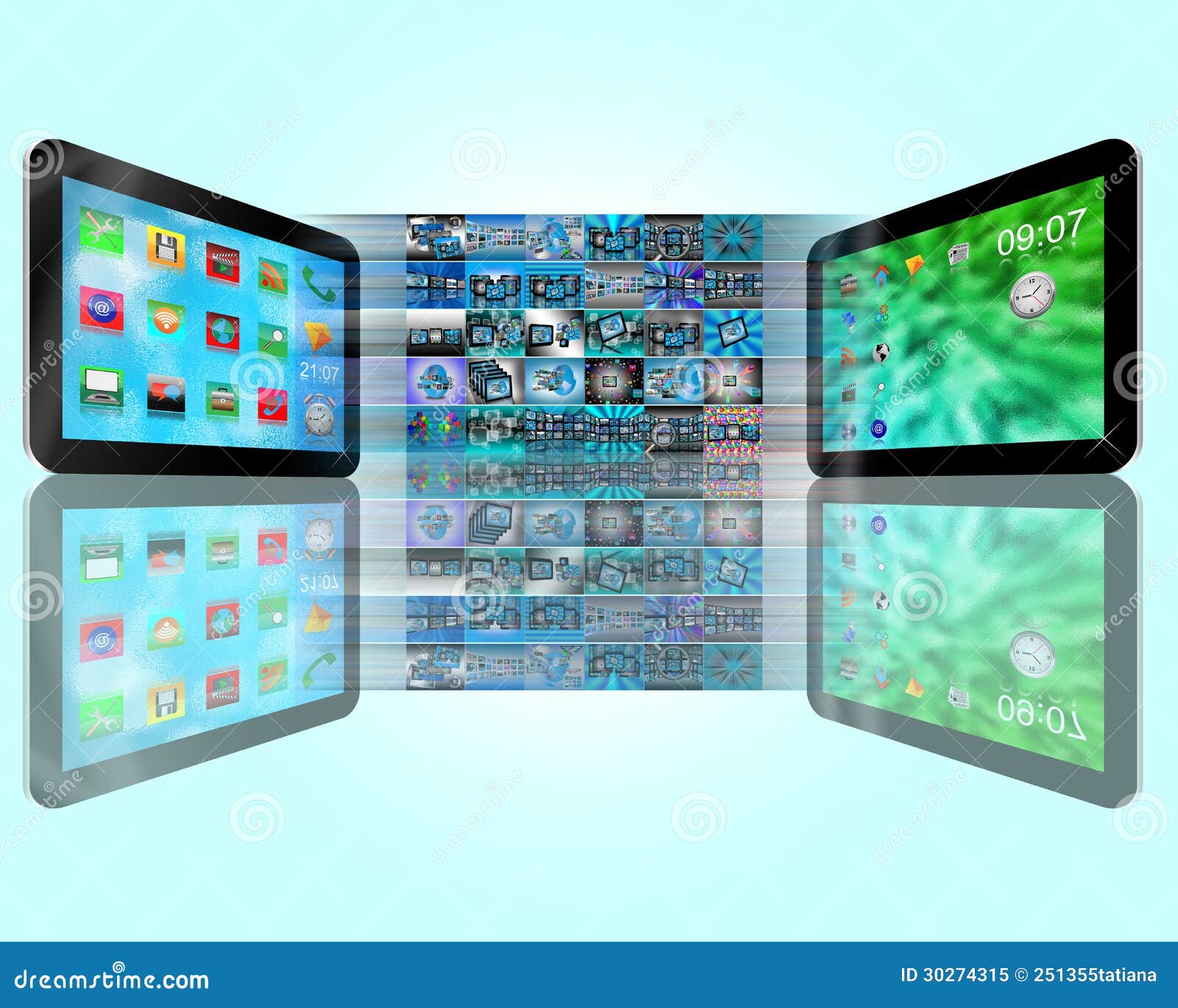 Tablet abstraction stock illustration. Illustration of filmstrip - 30274315