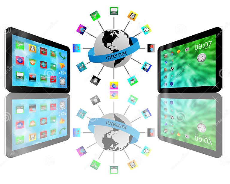 Two tablet stock illustration. Illustration of internet - 30274849