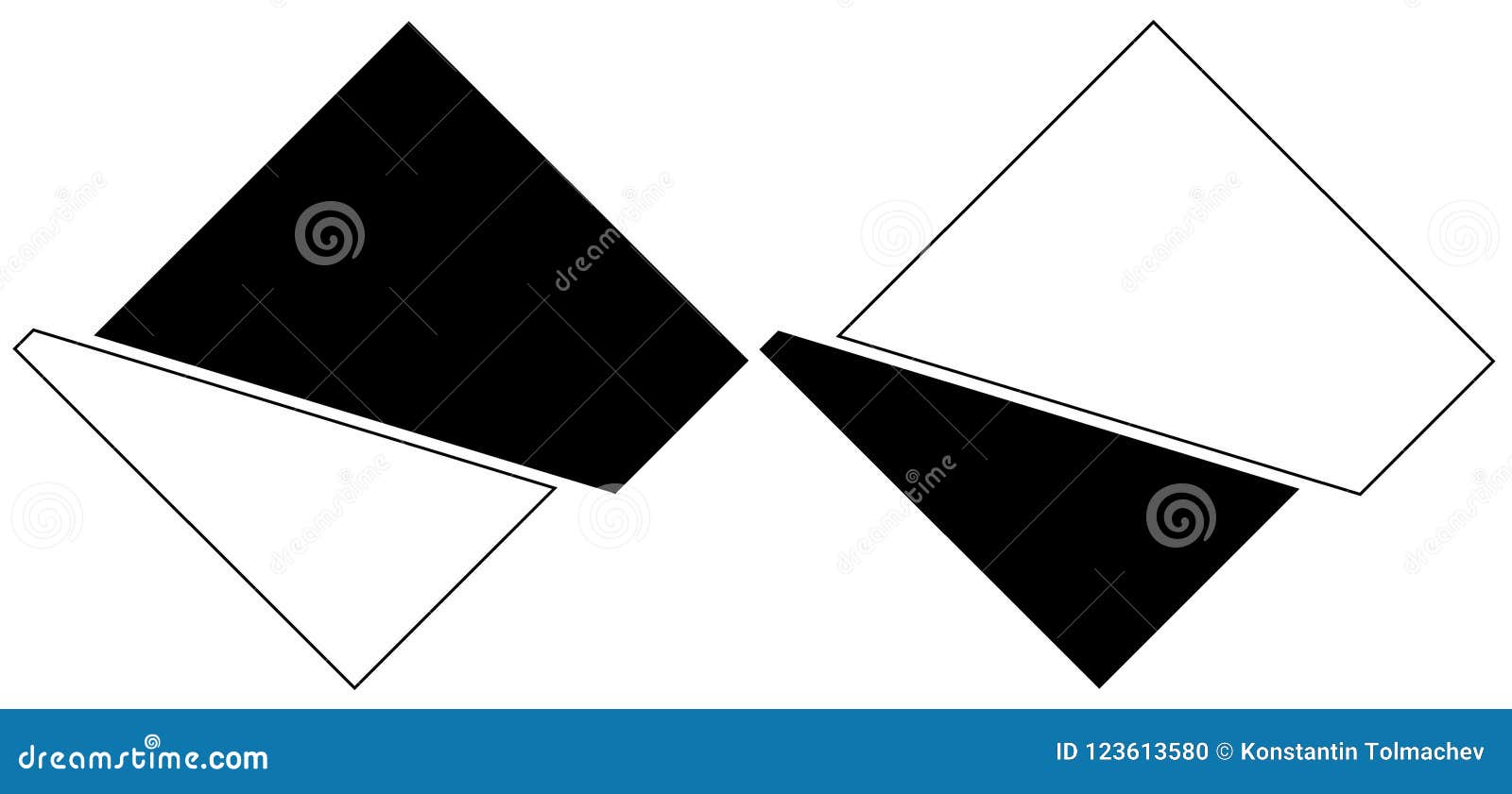 Abstraction from a Cut Rectangle Geometry Minimalistic Logo Stock ...