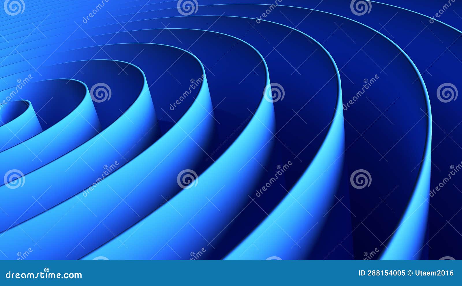 Abstraction of Deep Blue Concentric Circles Slowly Moving Outside from ...