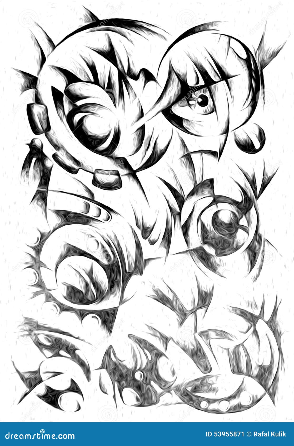 Abstraction Drawing Sketch Art Handmade Stock Illustration ...