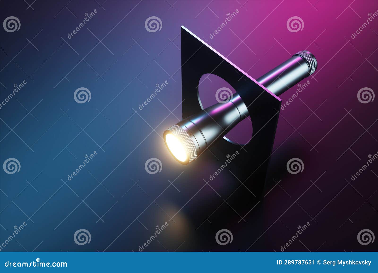 Abstraction from a Flashlight and a Square Figure with a Hole Stock ...