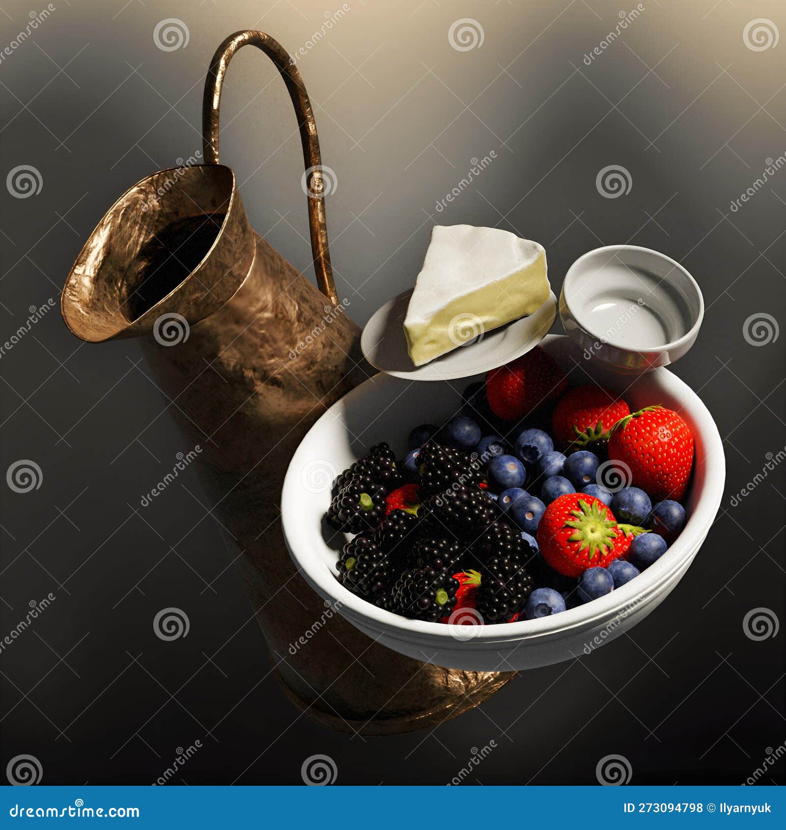 Abstraction Food Tableware Render, 3d Illustration, Food and Tableware ...