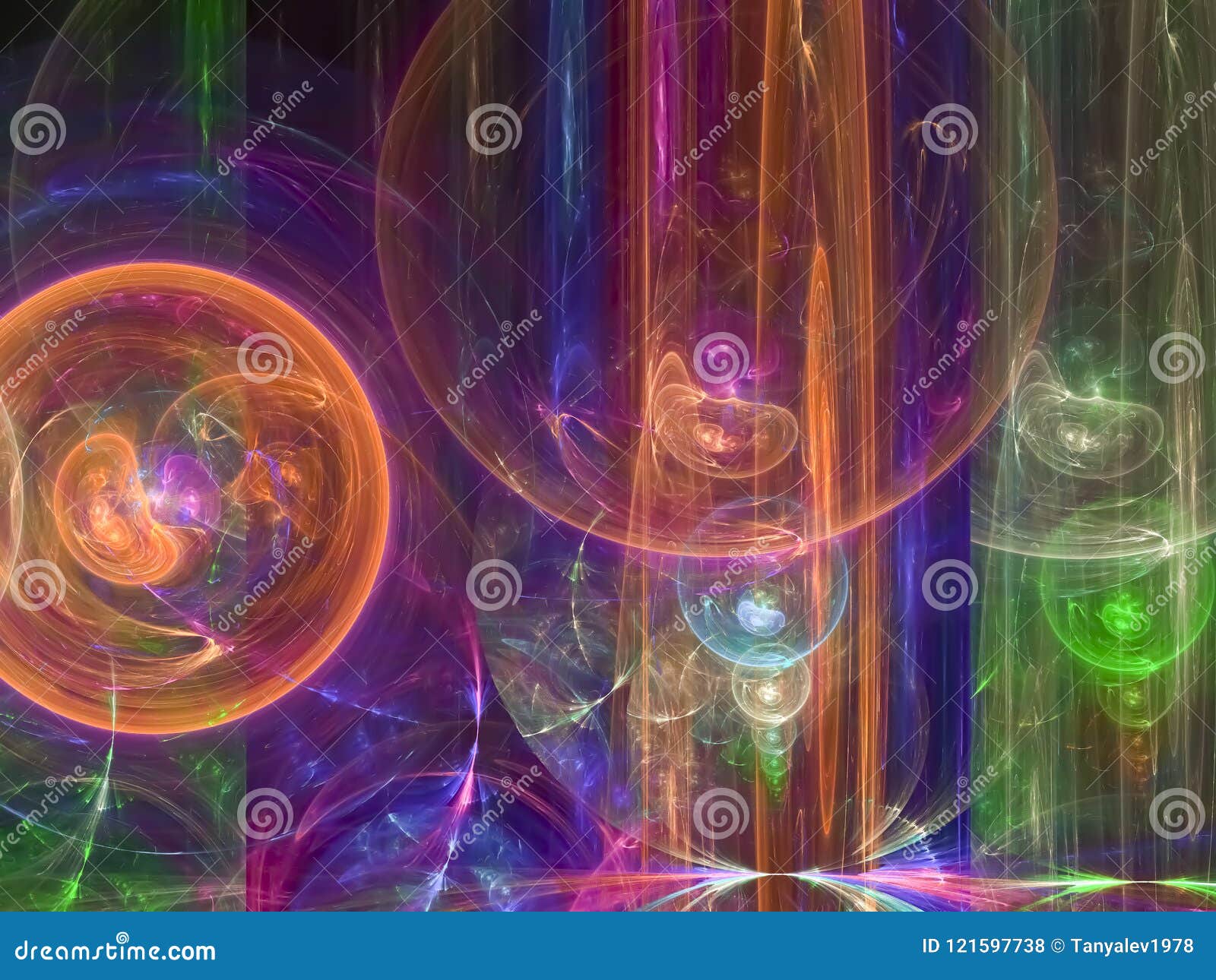 Abstract Fractal Digital Shine Card Psychedelic Modern Stock ...