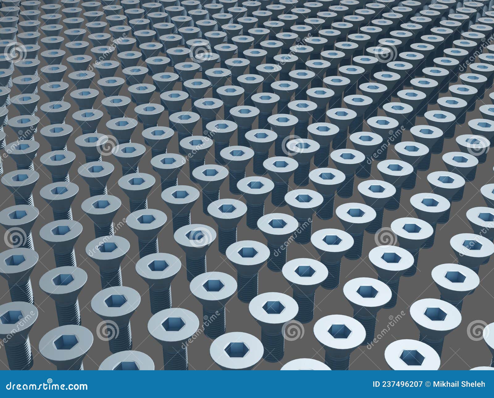 Abstraction. Galvanized Screws Located in the Nodes of the Correct ...