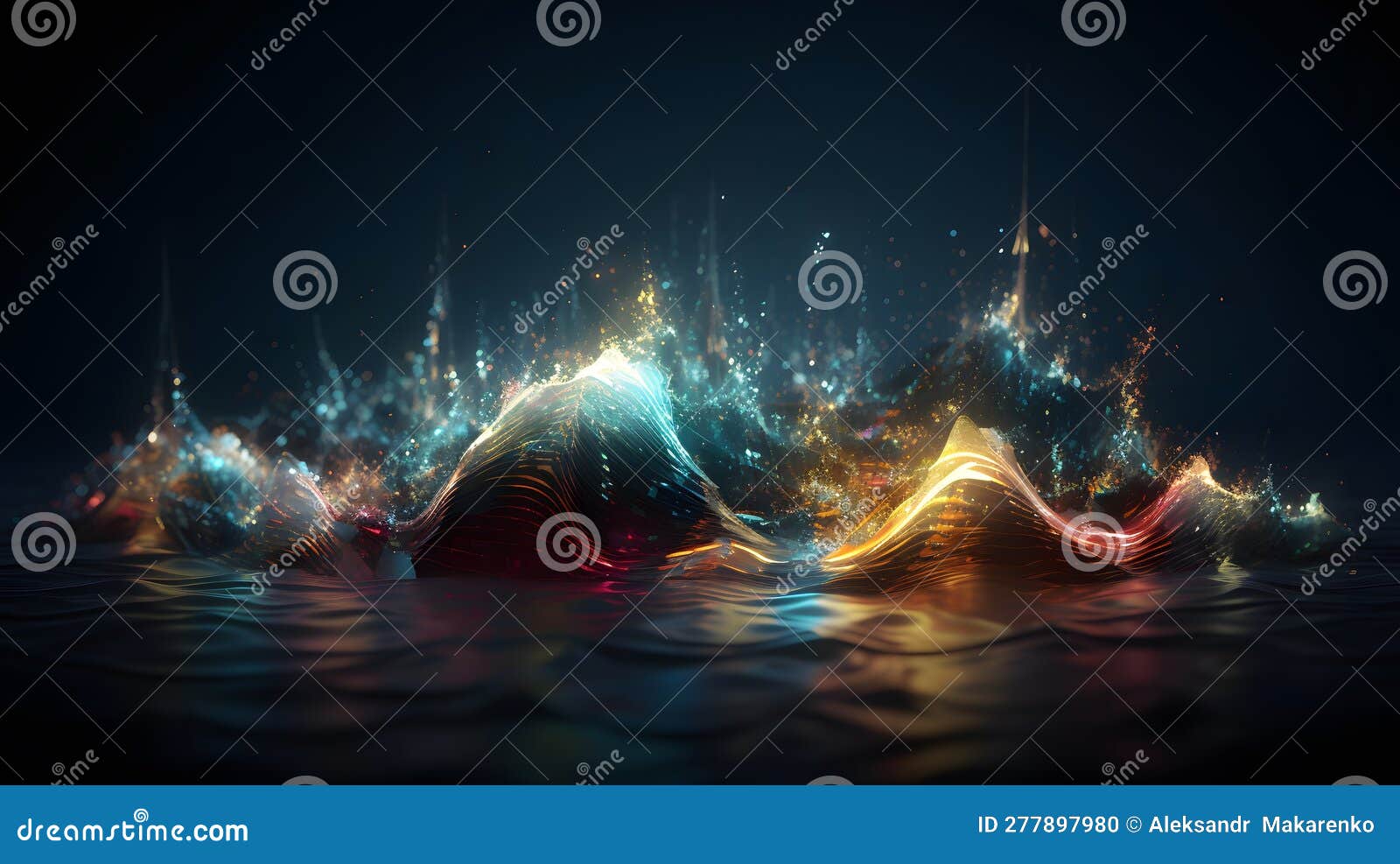 Abstraction. Graphic Representation of Sound Waves. Multicolored Stock ...
