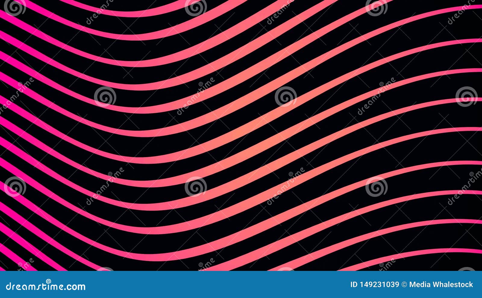 Abstraction of Hypnotic Gradient Pink and Black Waves Rotation ...